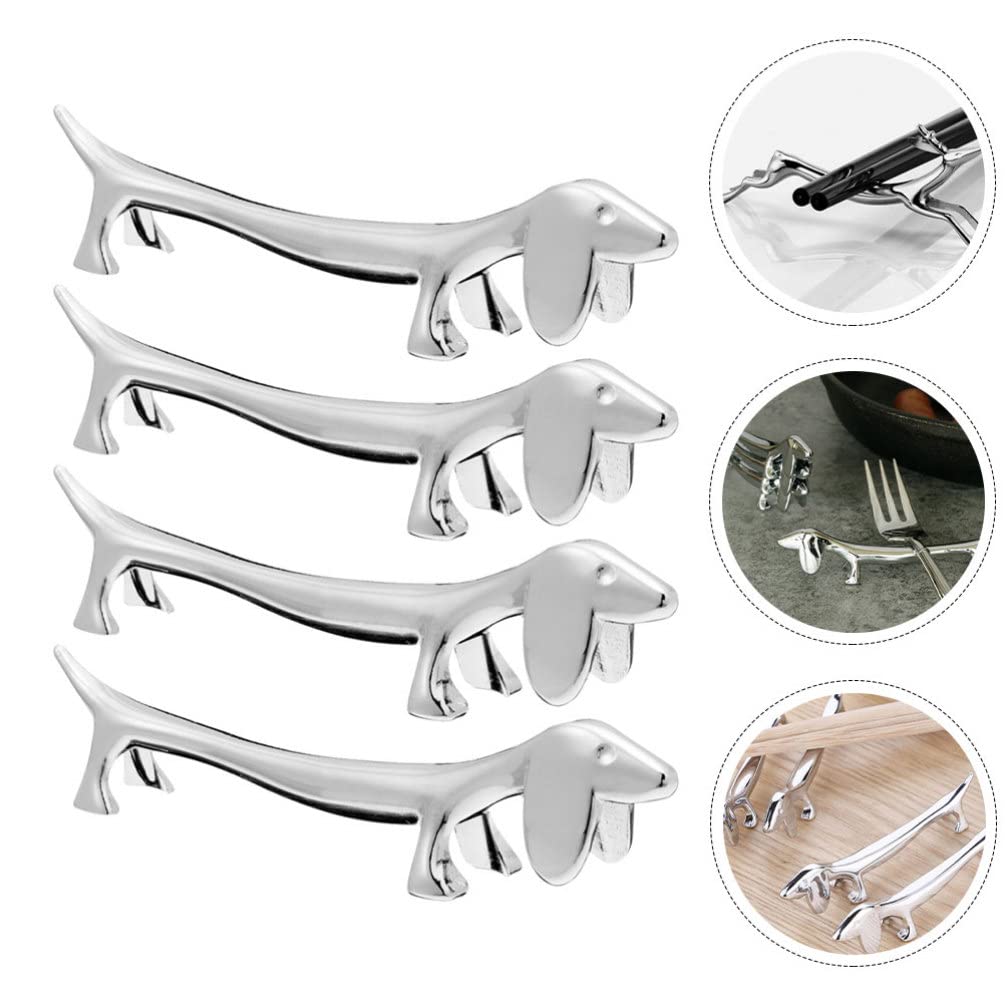Tofficu 6pcs Puppy Chopstick Rest Japanese Chopstick Rest Dining Room Decor for Table Fondant Molds Chopstick Stand Holders Ceramic Decor Chopsticks Stand Fork Tableware Zinc Alloy Bracket