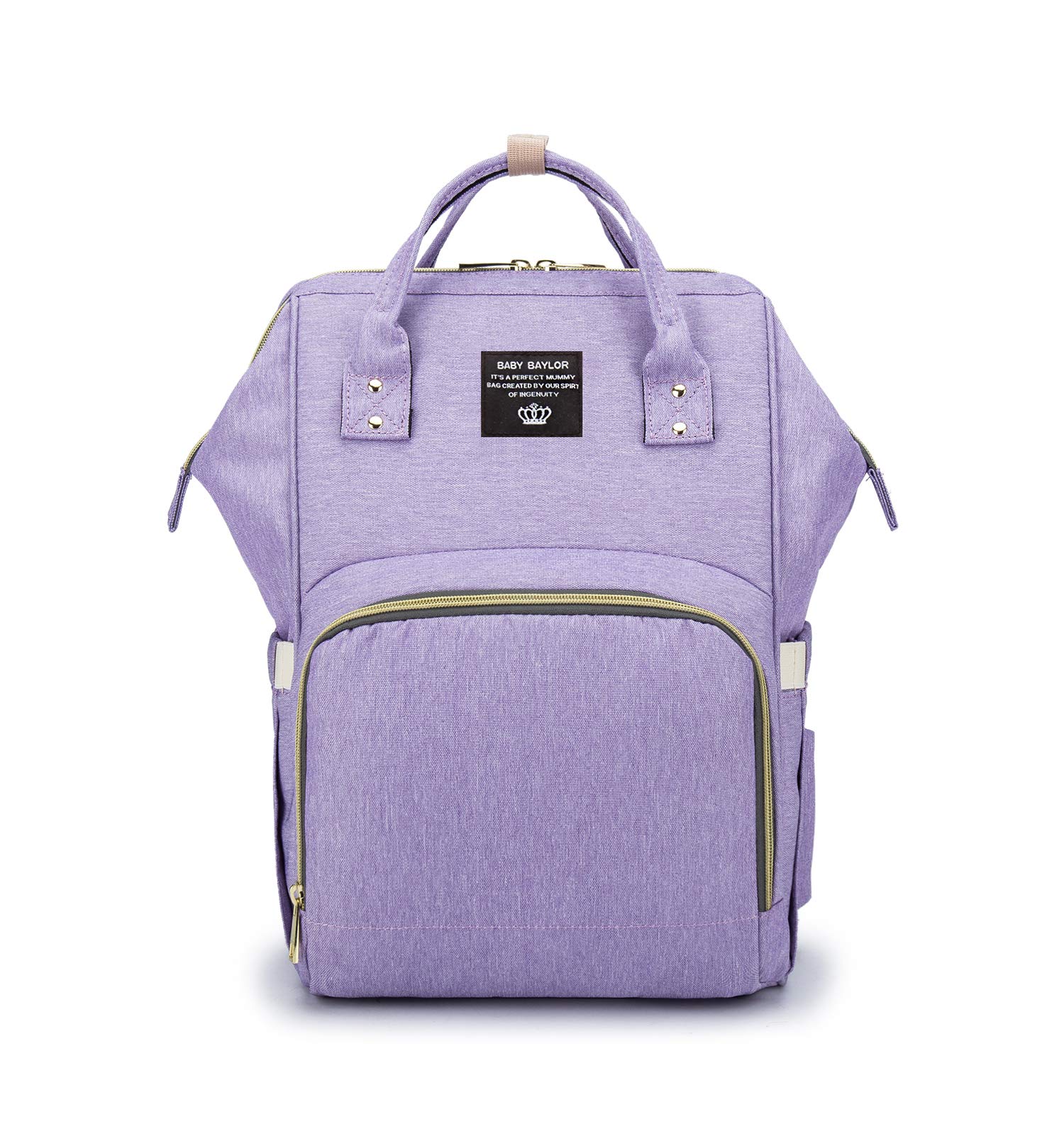 PULUSI 20-35L Diaper Bag Backpack,Multi-Function Oxford Waterproof Maternity Baby Nursing Nappy Back Pack for Mom/Dad on Travel, Large & Stylish & Durable / 16.5x10.2x6.3"(Purple)