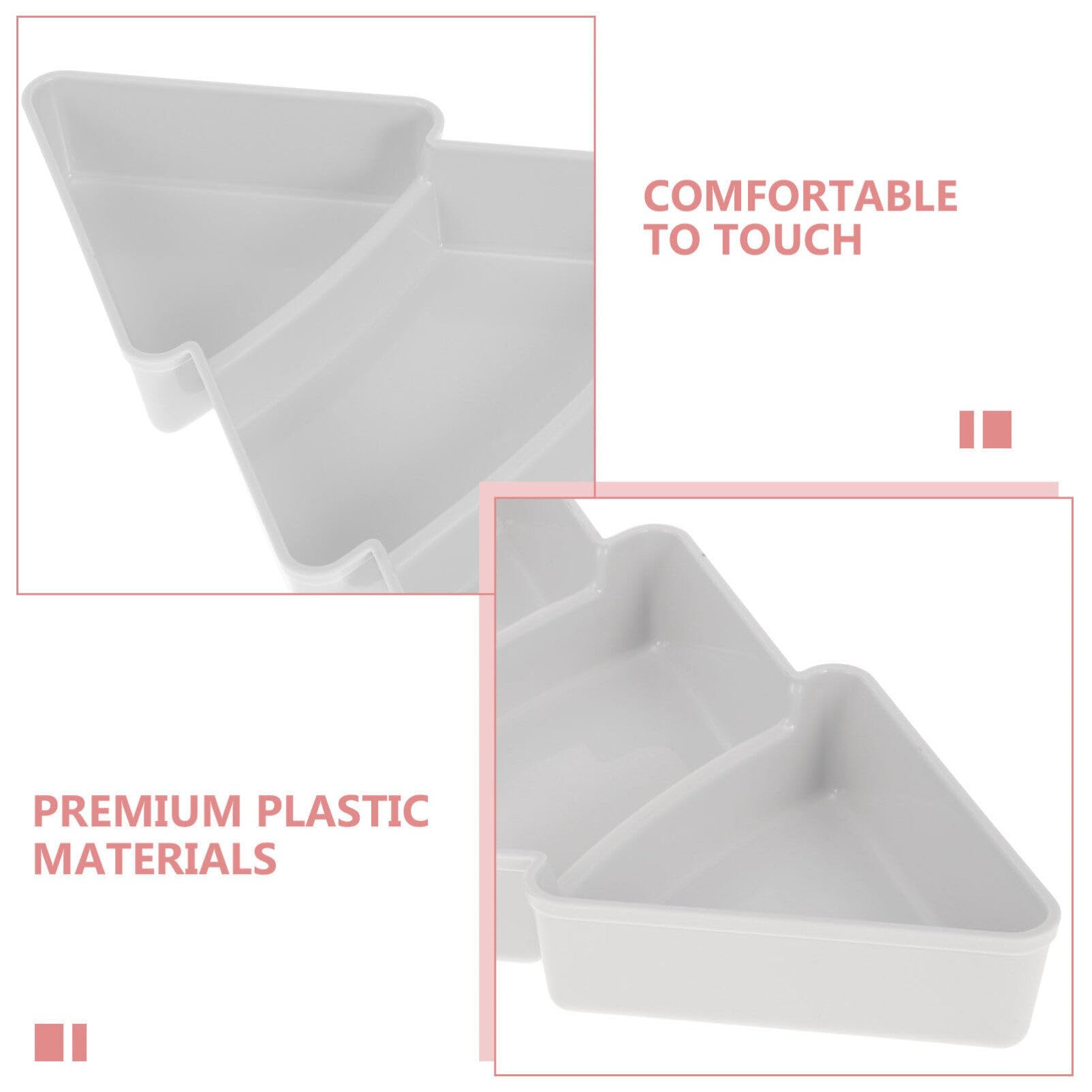 Tofficu Creative Christmas Tree Shape Serving Platter Fruit Plate Household Plastic Nuts Snacks Plates Portable Dishes Serving Tray for Xmas Holiday Party (White)