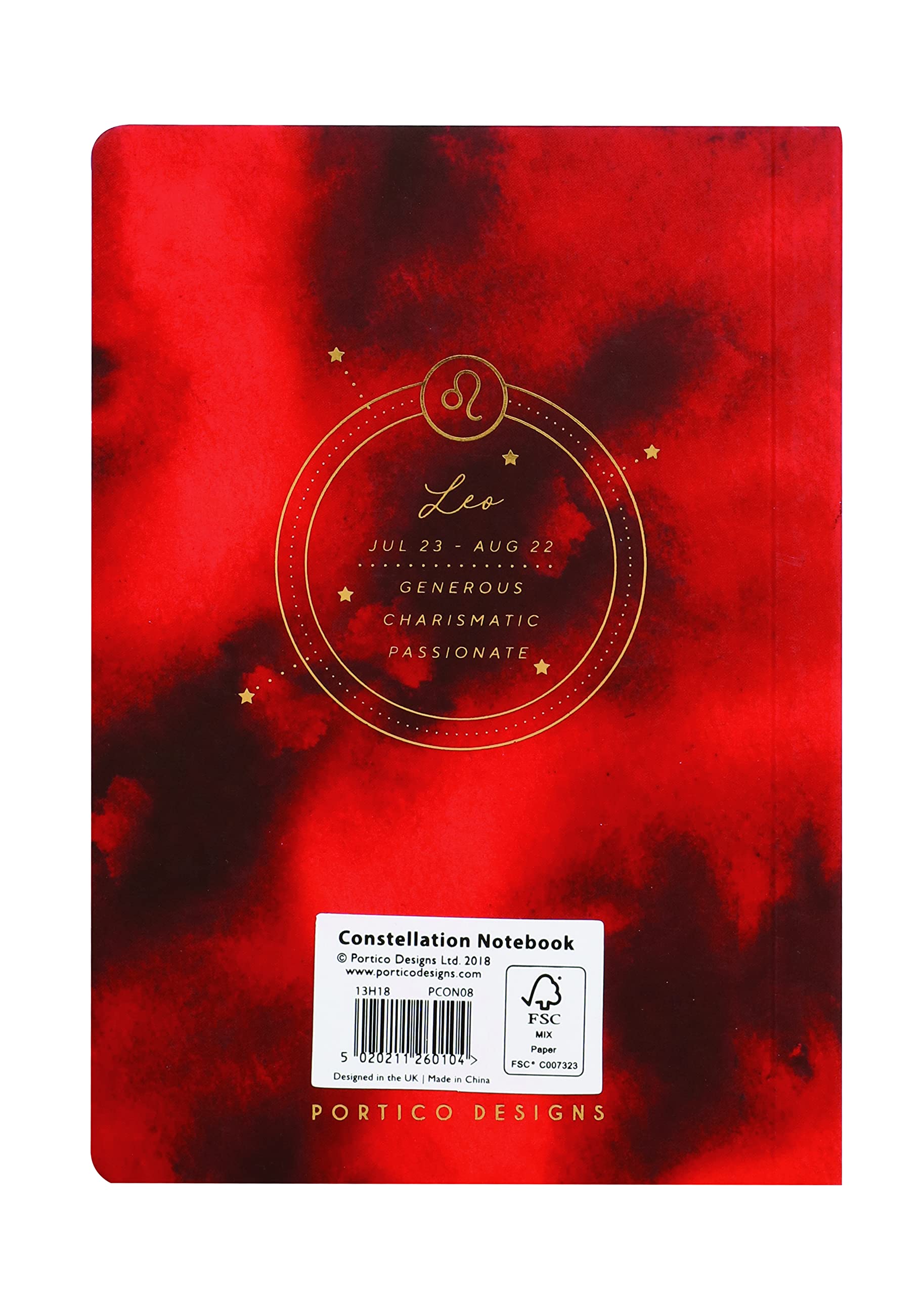 Portico Designs Constellations Pocket-Sized Journal, 5.8" x 4.1", Leo,Gold