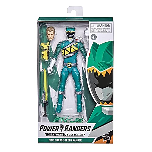 Power Rangers Lightning Collection Dino Charge Green Ranger 6-Inch Premium Collectible Action Figure Toy with Accessories, Ages 4 and Up
