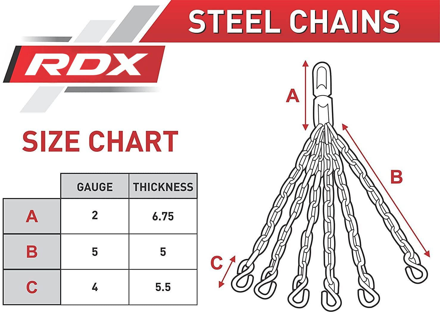 RDX Heavy Duty Boxing Punching Bag Iron 6 Panel Chains Wall Mount Punching MMA Training Hanger
