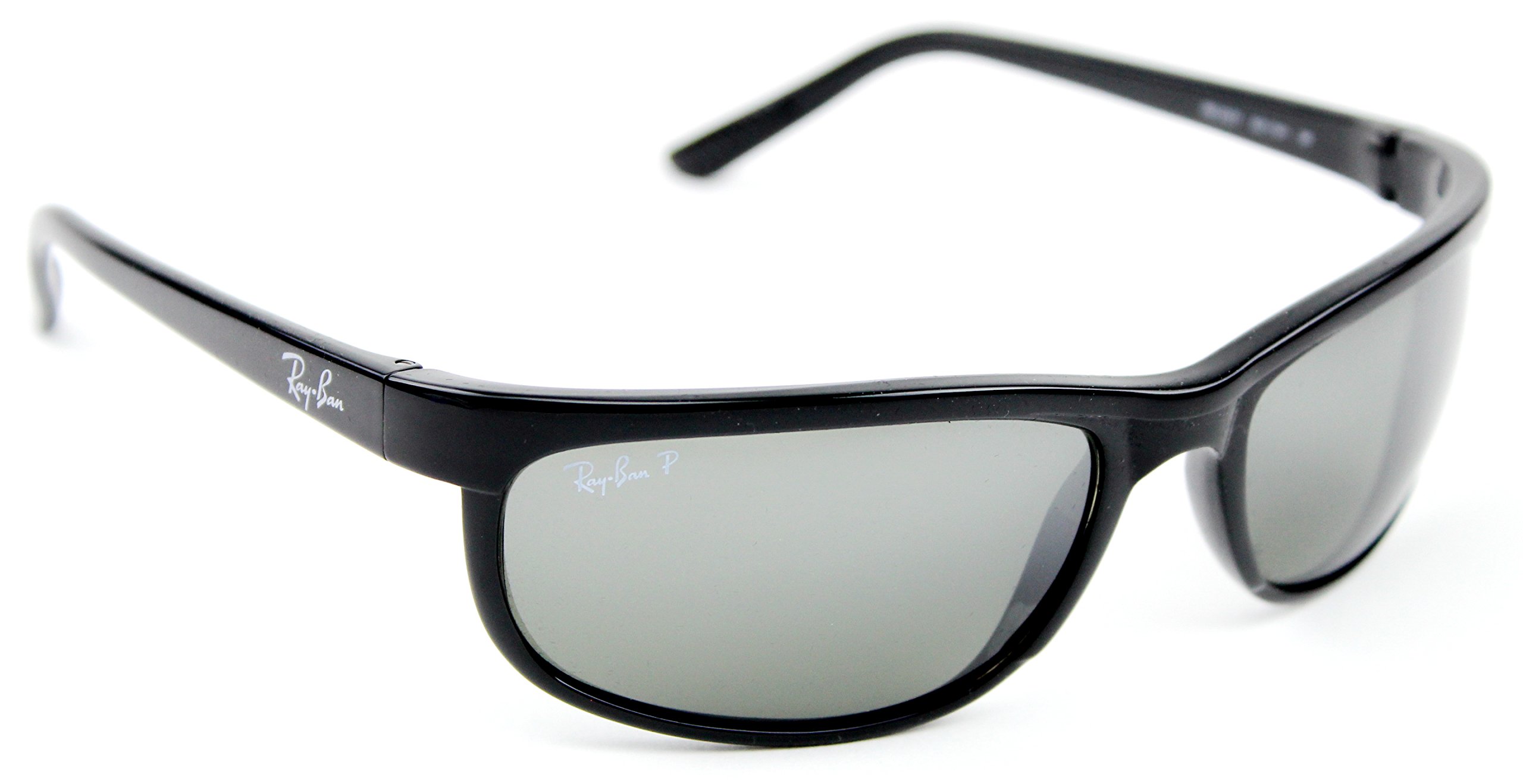 Ray-Ban RB2027 601/W1 PREDATOR 2 Sunglasses Black /Crystal Polarized Mirror Grey Lens., 62