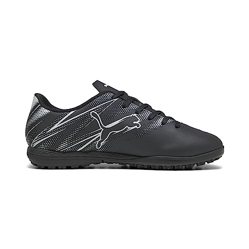 PUMA Attacanto Turf Training Soccer Cleats Sneaker, Black-Silver Mist, 2.5 US Unisex Big Kid