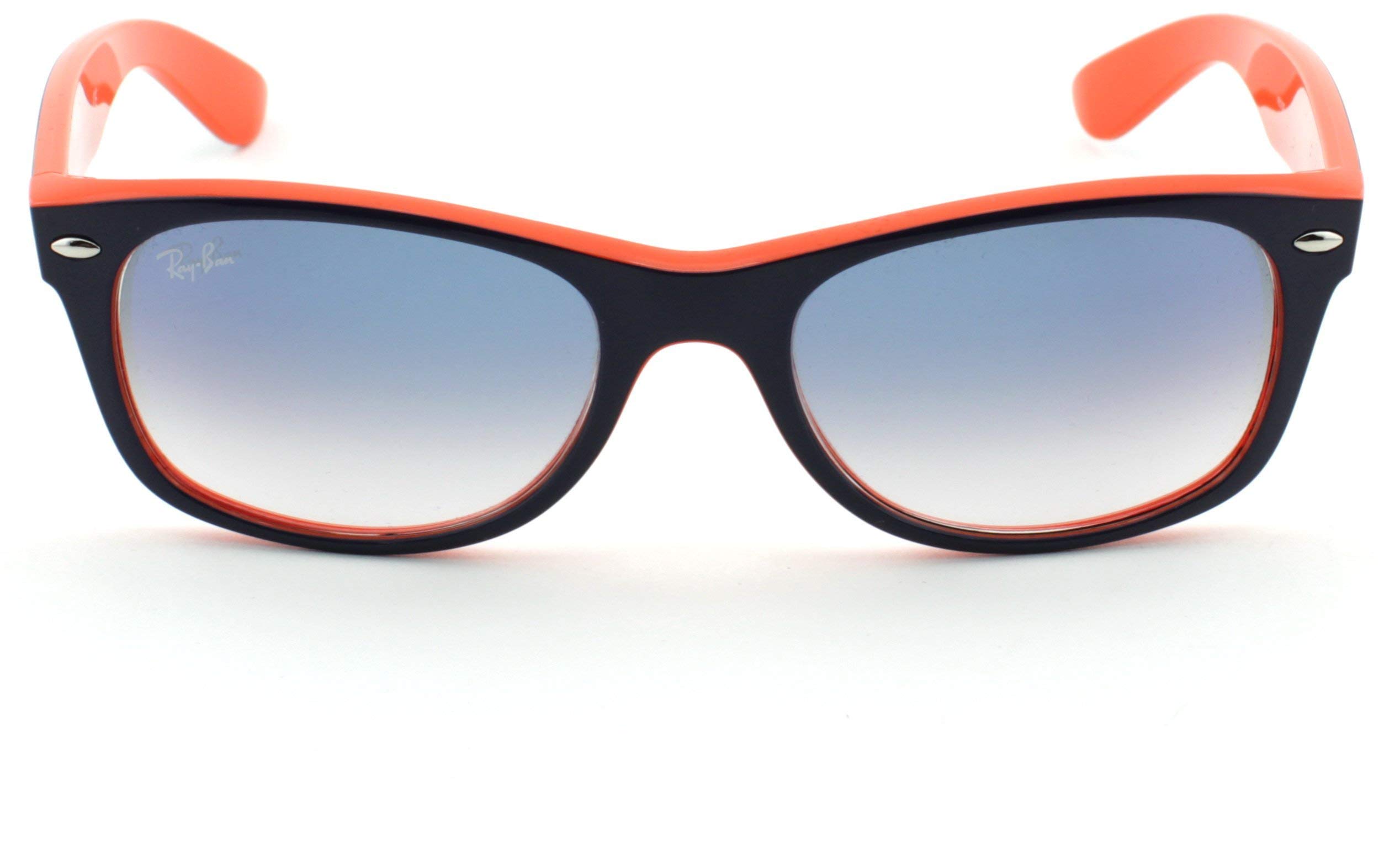 Ray-Ban RB2132 New Wayfarer Blue Orange Frame/Crystal Gradient Light Blue Lens 789/3F, 55mm