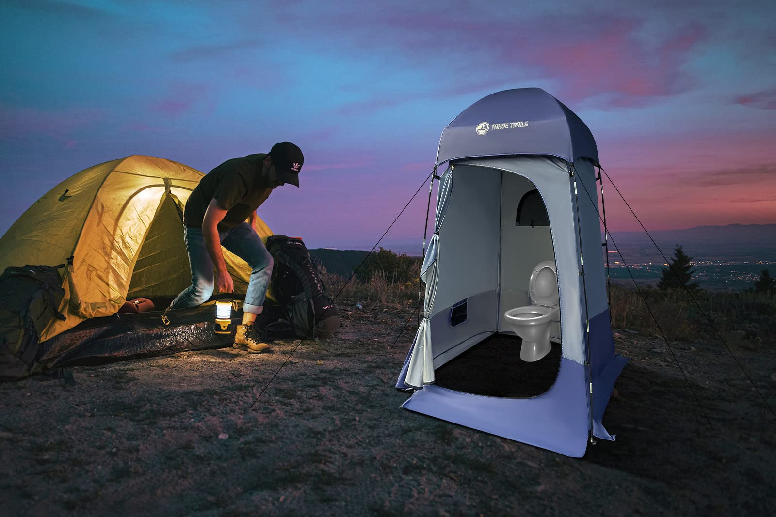 Tahoe Trails Shower Tent for Camping Dressing Room Portable Shelter Changing Room Shower Privacy Shelter Single/Double Shower Tent