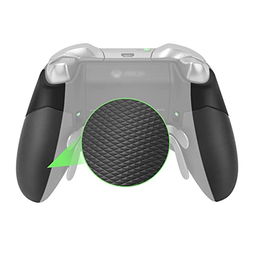 TOMSIN Rubberized Grips for Xbox Elite Controller, Replacement Left Right Rubber Back Panels Shell Parts (Black)