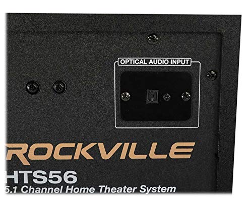 Rockville HTS56 1000w 5.1 Channel Home Theater System/Bluetooth/USB+8" Subwoofer, Black