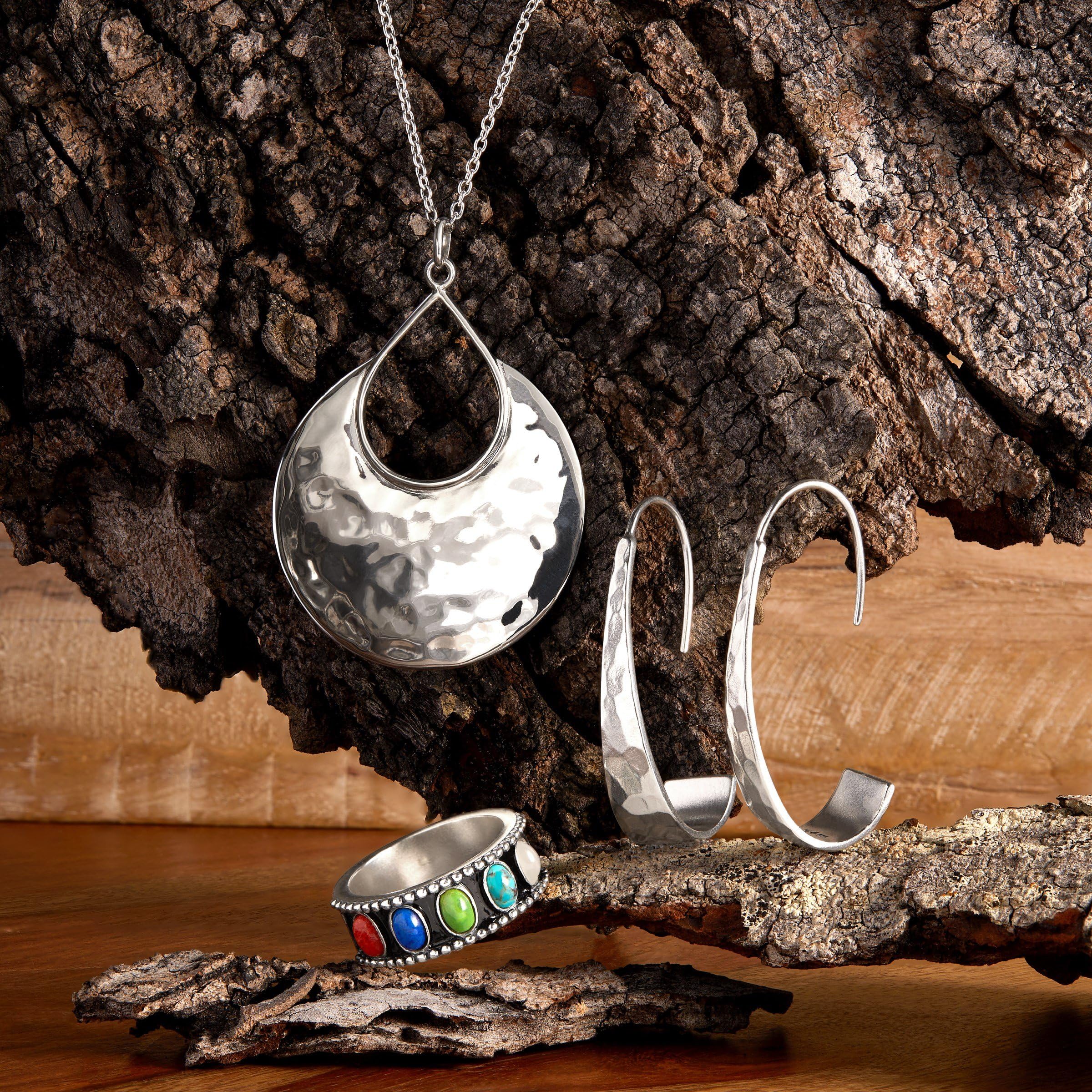 Silpada 'Crescent Drop' Pendant Necklace in Sterling Silver, 28" + 2"