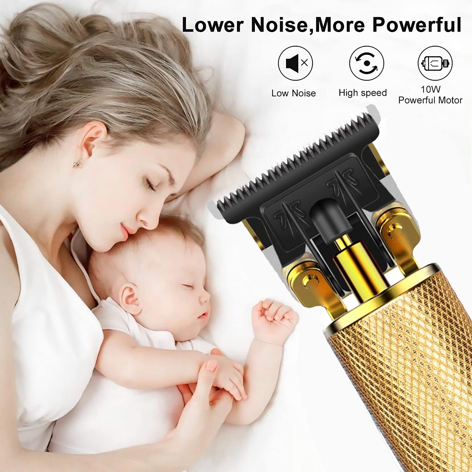 Professional Electric Hair Clippers,Cordless USB Rechargeable T-Blade Hair Beard Trimmer for Men with 4 Guide Combs Haircut Machine
