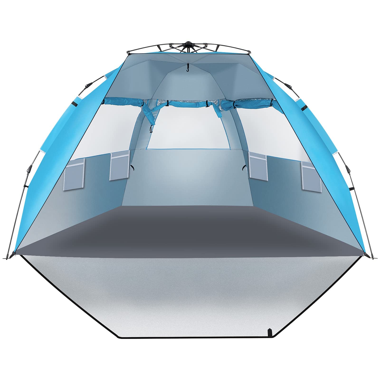 VINGLI Easy Pop Up Beach Tent, 99" L Large Sun Shade Shelter for 4-5 Person with Bag, UPF 50+ Sun Shelter Canopy