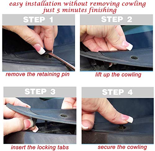 Perfit Liner Wiper Cowling Rubber End Pieces Includes Retaining Pins Compatible With FORD 2004-2008 F-150, 2006-2008 Mark LT Fit 4L3Z15022A69AA 4L3Z15022A68BA