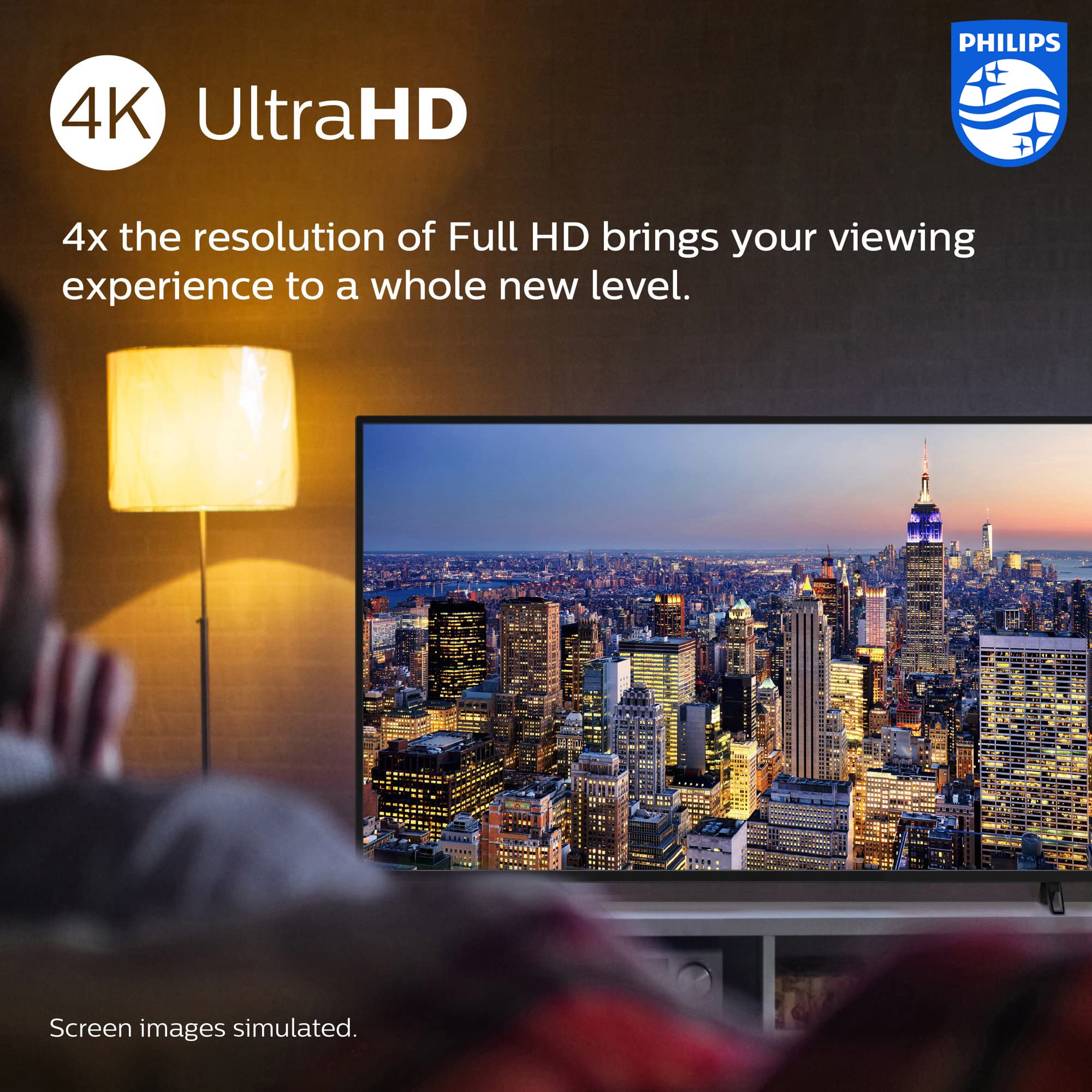 PHILIPS 55-Inch 4K UHD LED Android Smart TV with Voice Remote, HDR10, Google Assistant and Chromecast Built-in