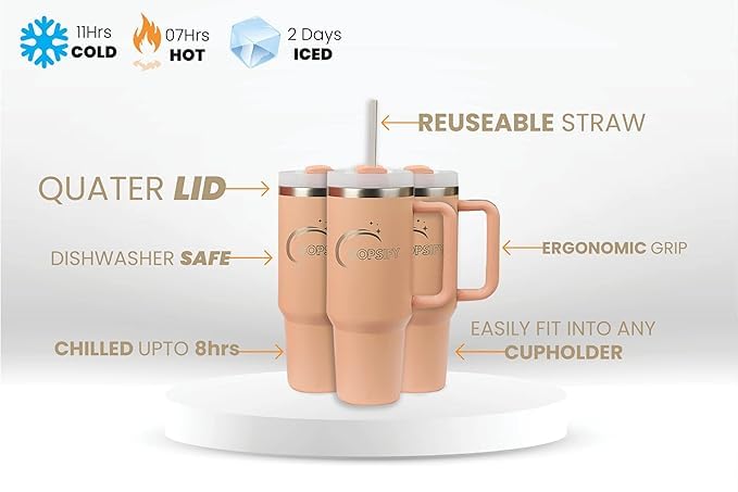 Quencher H2.0 flowstate 40ozTumbler with handle,Lid and Straw for Water, Iced Tea or Coffee, Smoothie and More