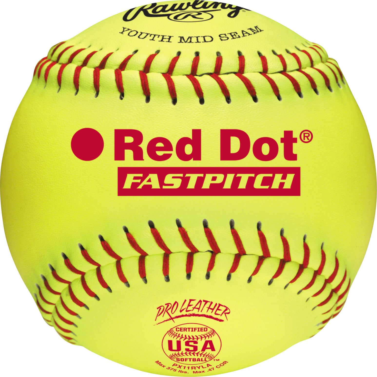 Rawlings | Official RED DOT Fastpitch Softball | 11" USA / ASA | PX11RYLA | 12 Count