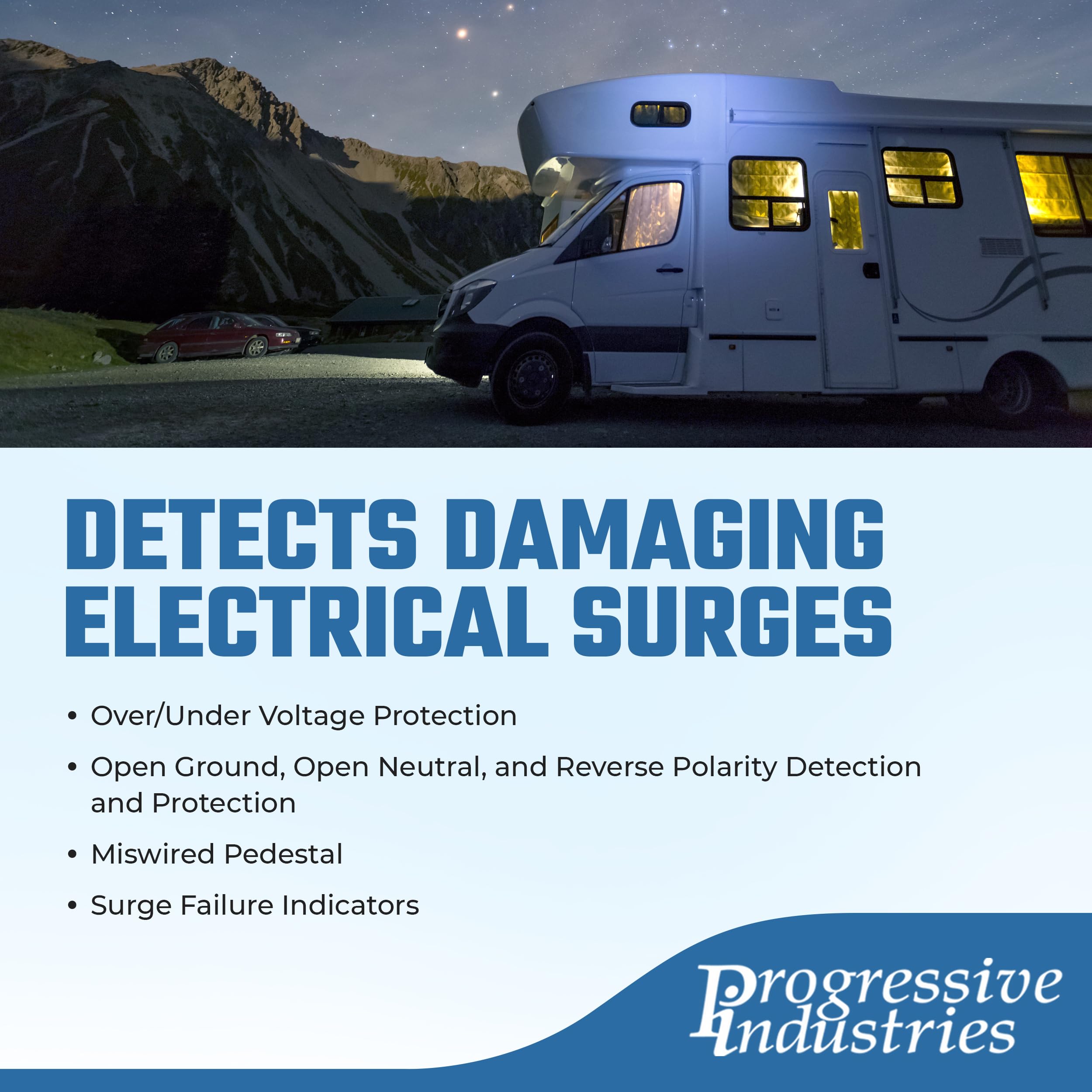 Progressive Industries SSP-30X RV Surge Protector โ 50 Amp to 30 Amp RV Adapter โ Circuit Analyzer Portable Surge Guard W/Fault Detection & Hardwired Options