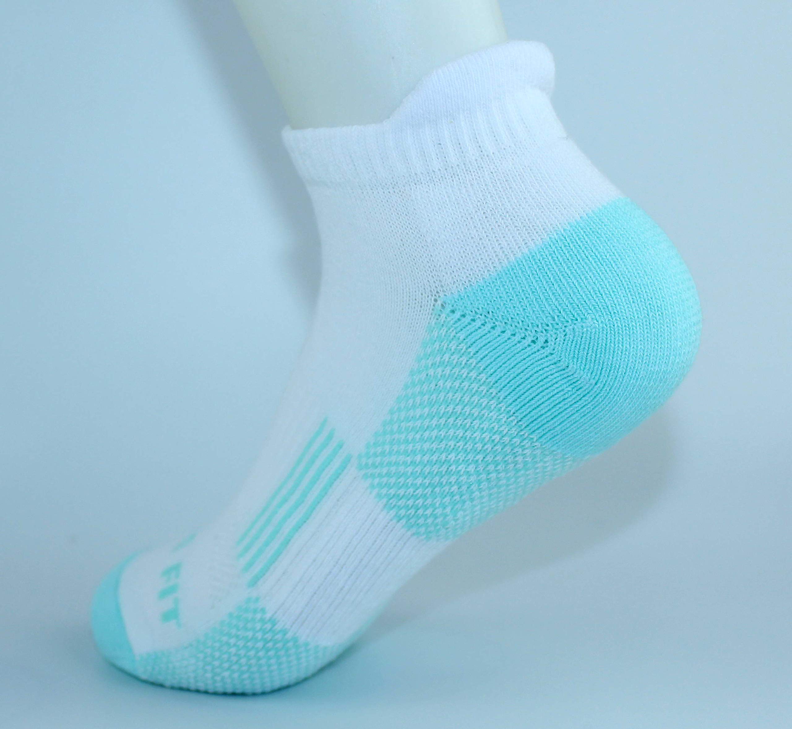 rifix Womens Ankle Running Socks,Cotton Low Cut Athletic Socks,No Show Sports Socks(4P White/Red)