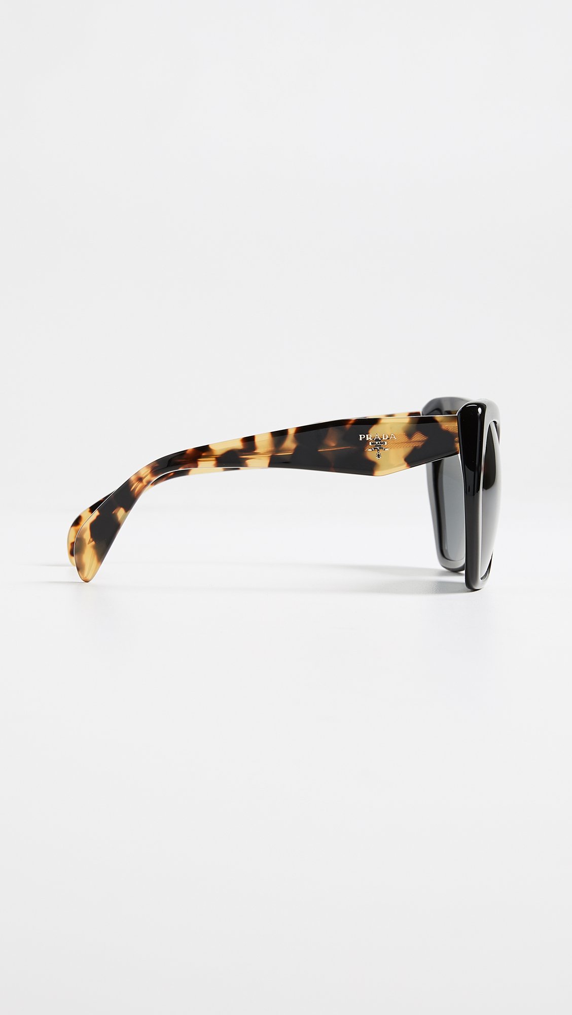 Prada Heritage PR 16RS 1AB5S0 Black Plastic Butterfly Sunglasses Grey Lens