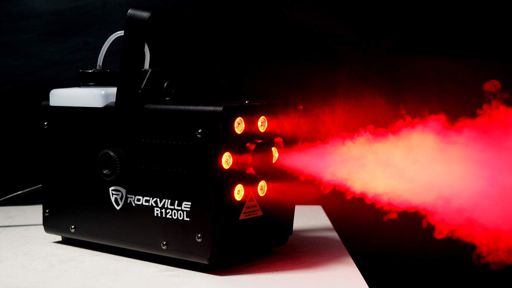 Rockville R1200L Fog/Smoke Machine w LED's, 7 Channel DMX+2 Remotes+Gallon Fluid