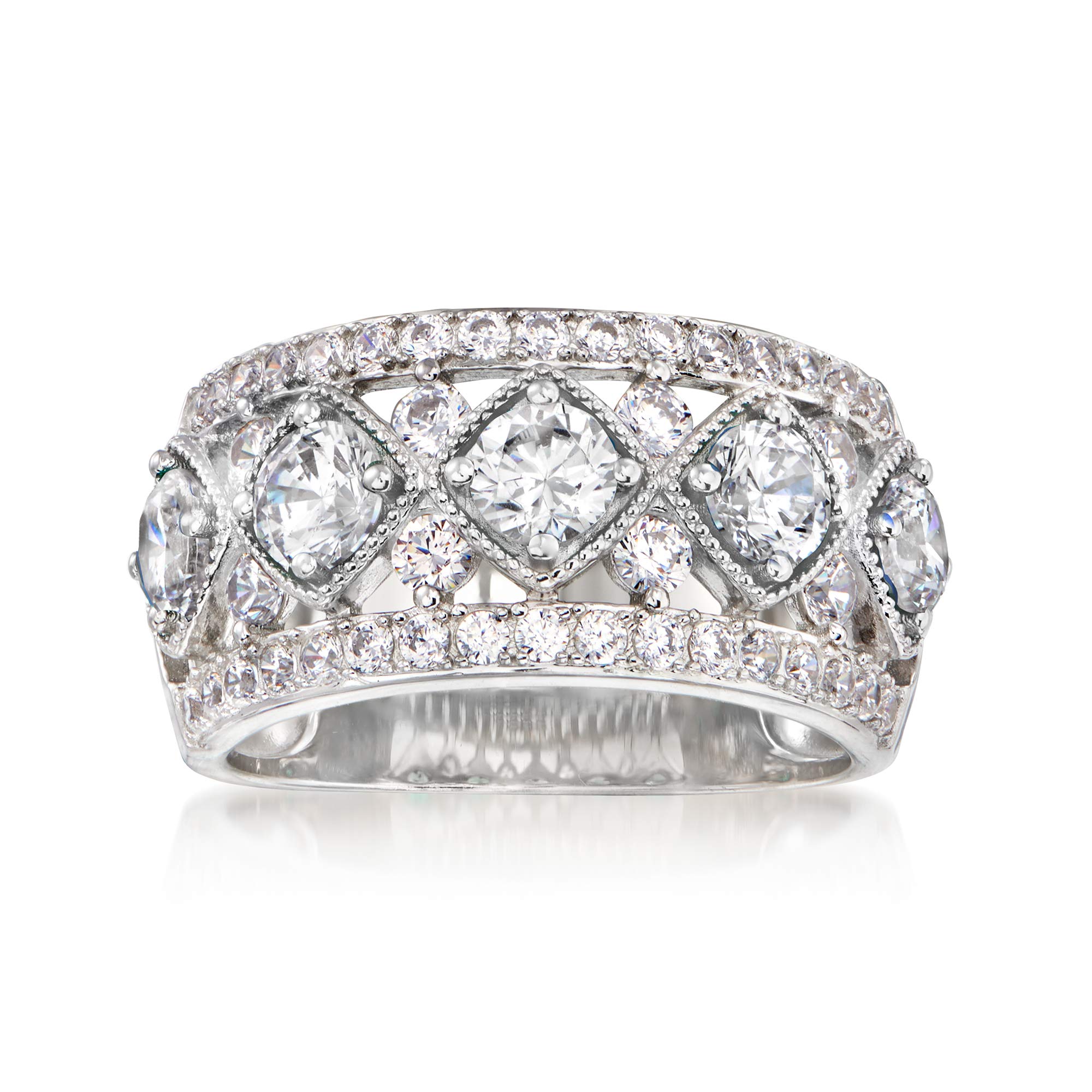 Ross-Simons 1.90 ct. t.w. CZ Ring in Sterling Silver. Size 8
