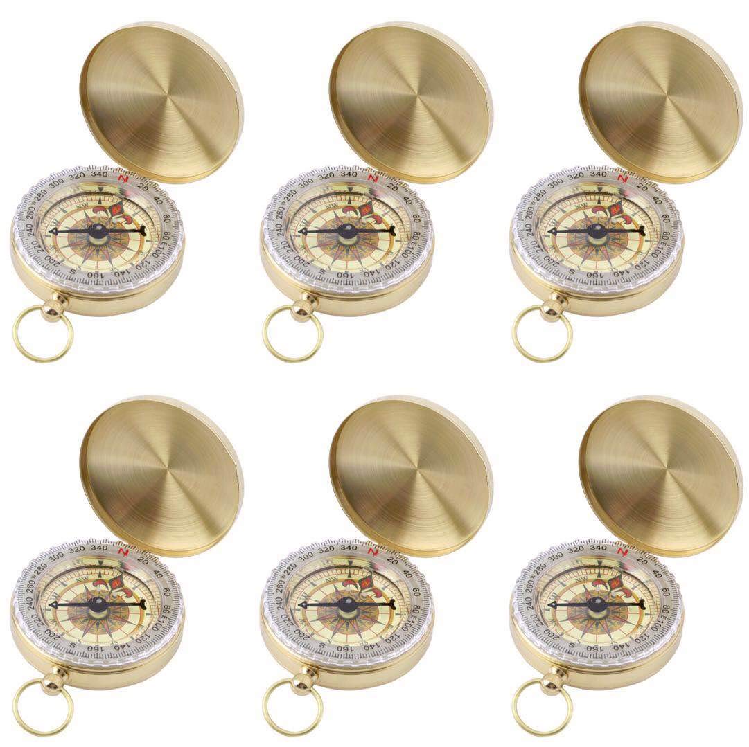SHENQIDZ 6 Pack Camping Survival Compass,Pocket Compass for Kids,Compass for Hiking or Camping