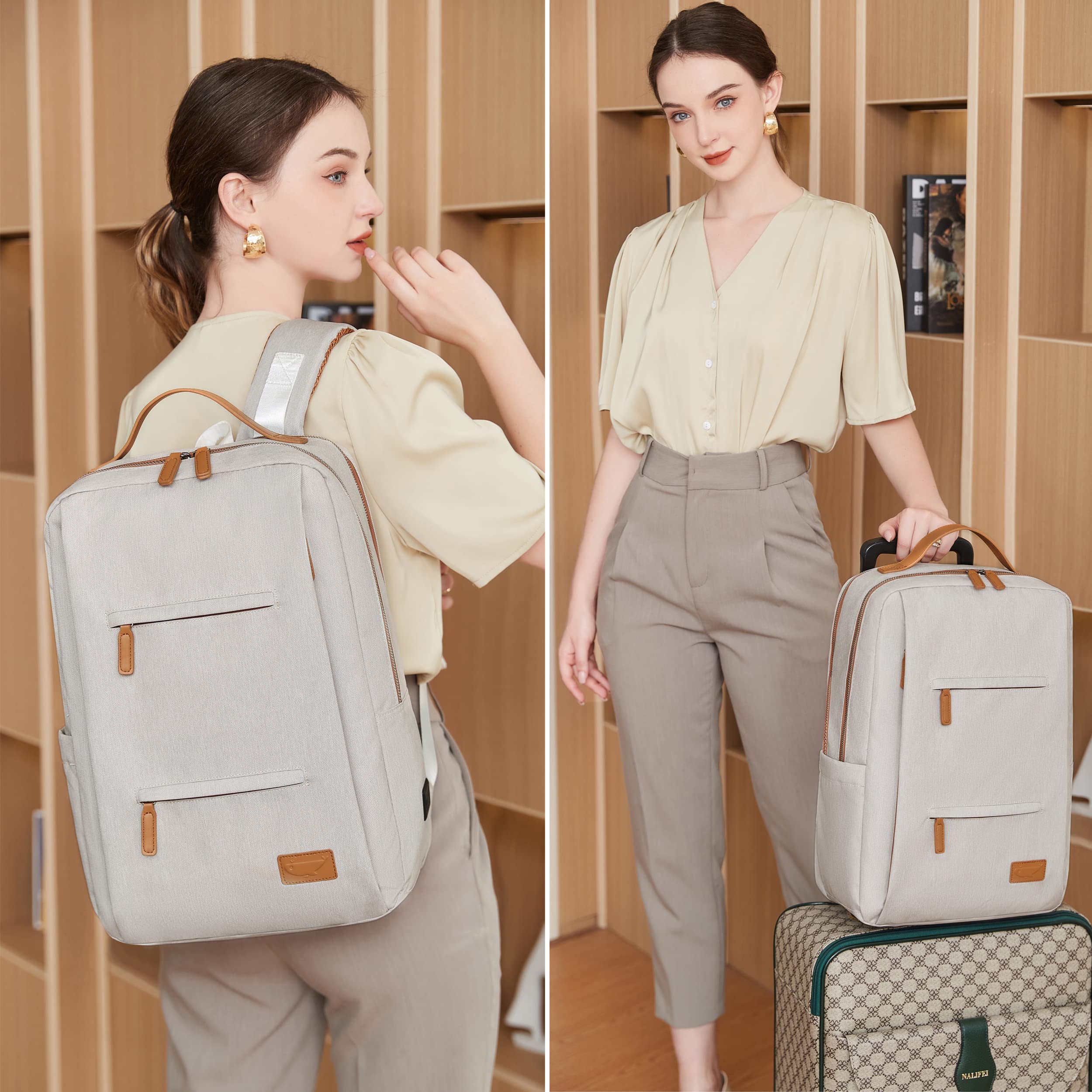 Smart Laptop Backpacks 15.6 inch for Women Men Business Travel Weekender Carry on Backpack with USB Charging Port