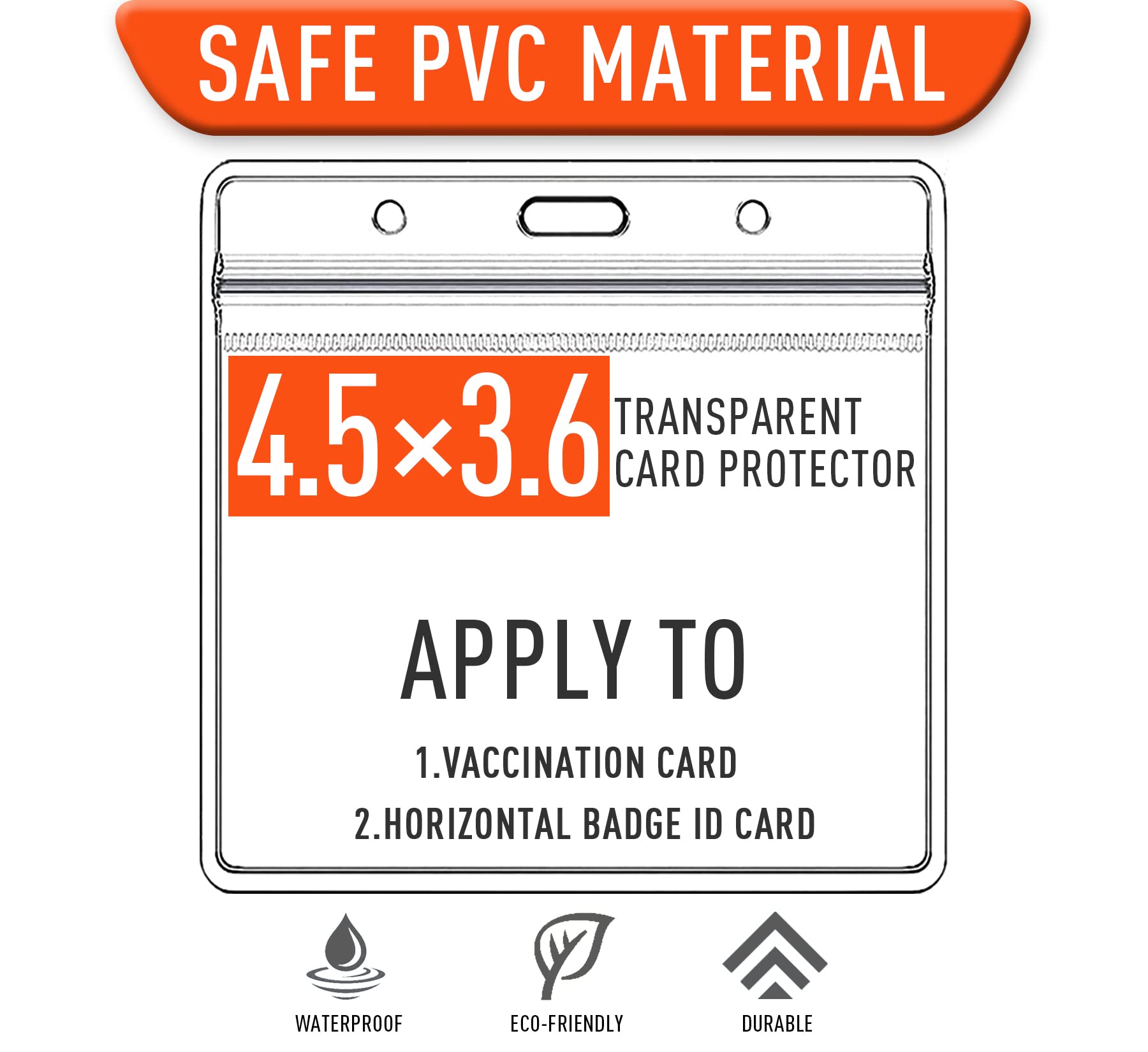 Waterproof Vaccine Card Protector - 50 Pack Plastic ID Holder for Vaccination Clear Sleeves with Lanyard Vax Document Holders Resealable Zip, PVC Material- 4.5 inch x 3.6 inch