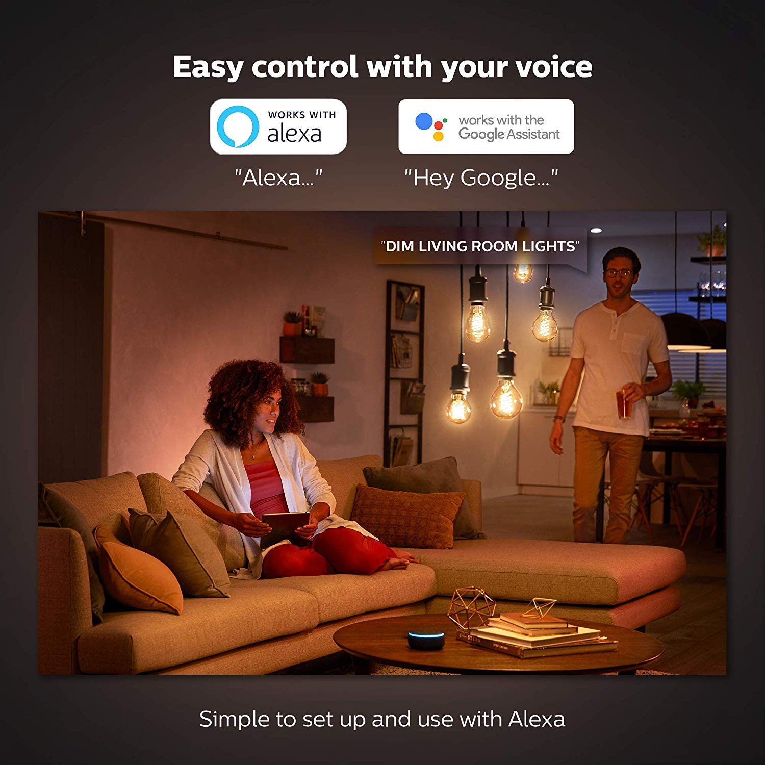 Philips Hue White Filament Globe G25 LED Smart Vintage Bulb, Bluetooth & Hub Compatible (Hue Hub Optional), Voice Activated with Alexa