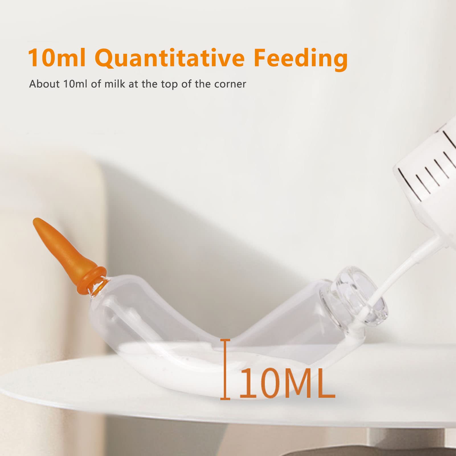 Pet Milk Feeding Bottle Glass Changeable Arc Design Newborn Pet Milk Feeder for Kitten Puppy Hamster 10ml Kitten Milk Feeding Bottle