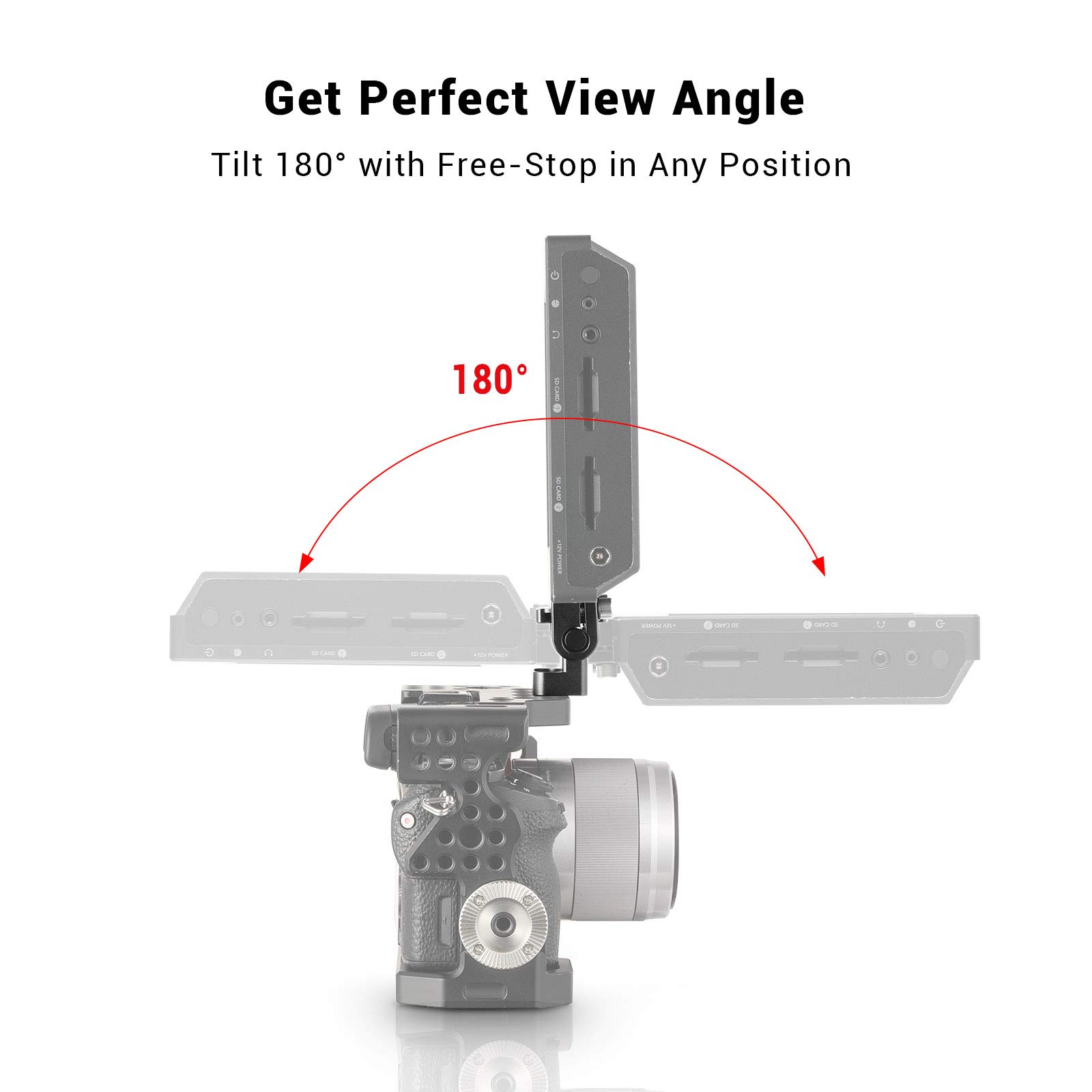 SMALLRIG Monitor Holder Mount for Camera Field Monitors, Friction Up to 180° - 1842