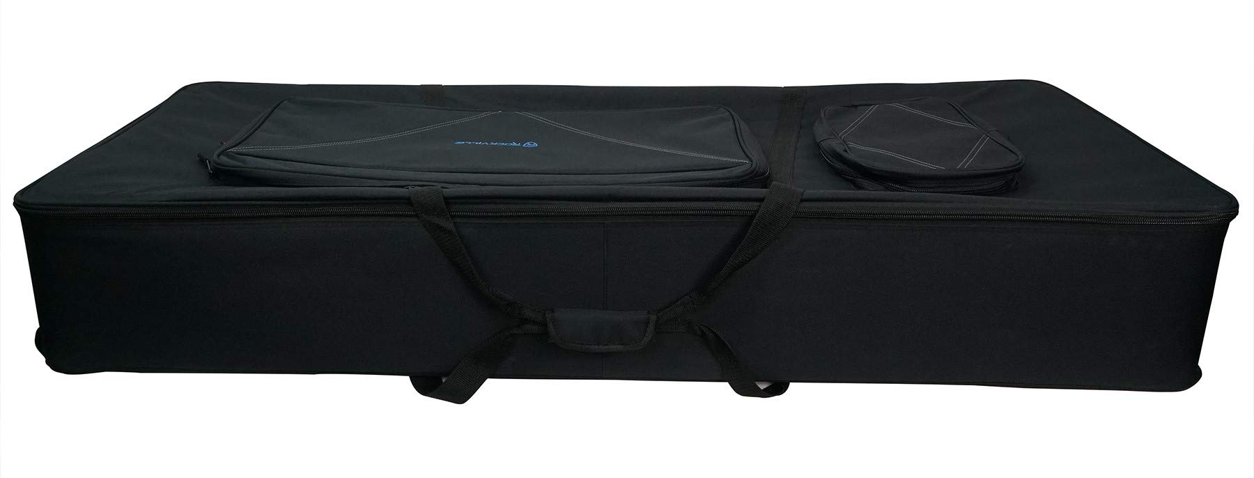 Rockville Rolling Bag 76 Key Keyboard Case W/Wheels+Trolley Handle+Large Pocket
