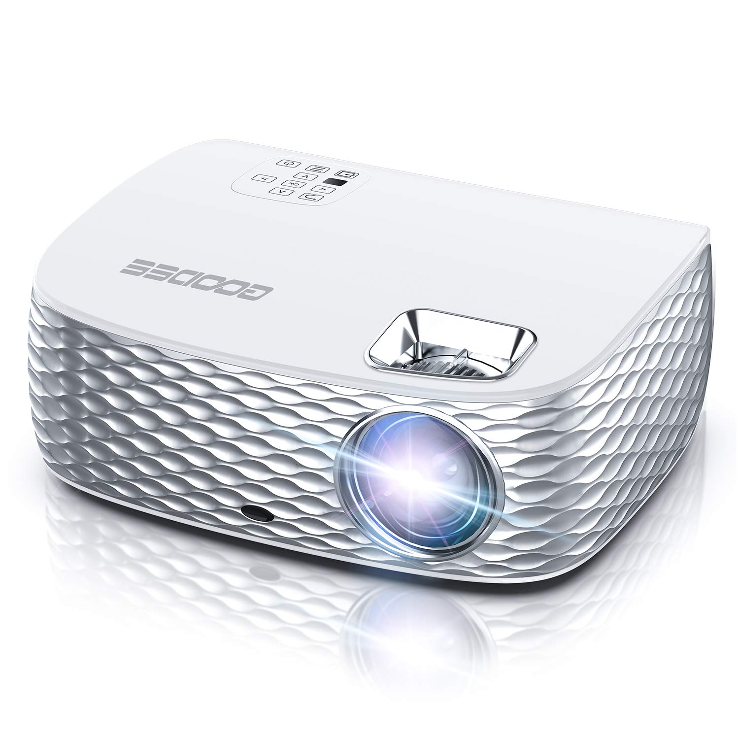 Projector 1080P, GooDee HD Outdoor Video Projector, 9500L 300'' Indoor Movie Projector Touch Keys Home Theater Projector for iPhone/Android/Fire TV Stick/PS4/HDMI