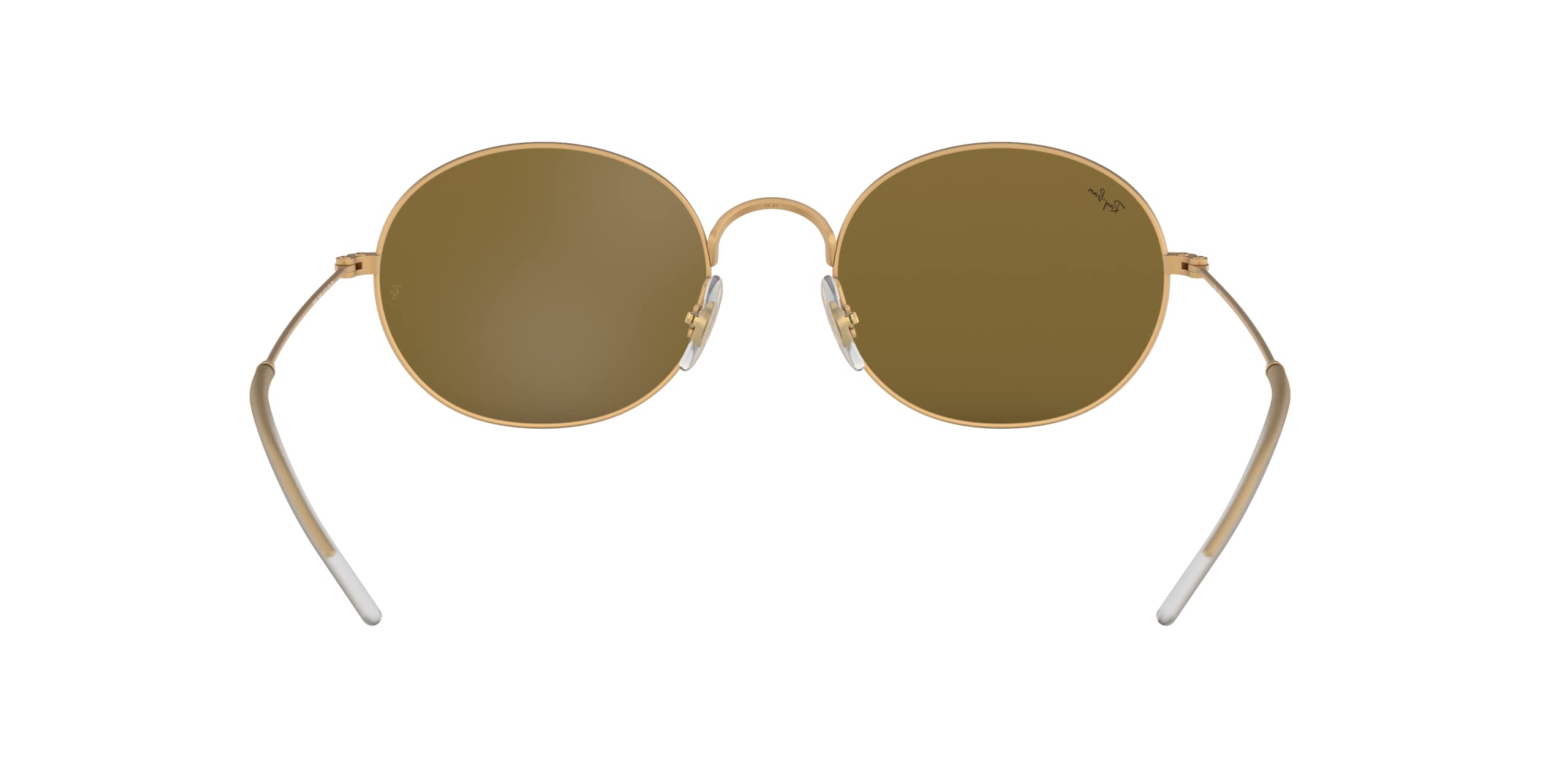 Ray-Ban Rb3594 Beat Oval Sunglasses, Rubber Gold/Dark Brown, 53 mm