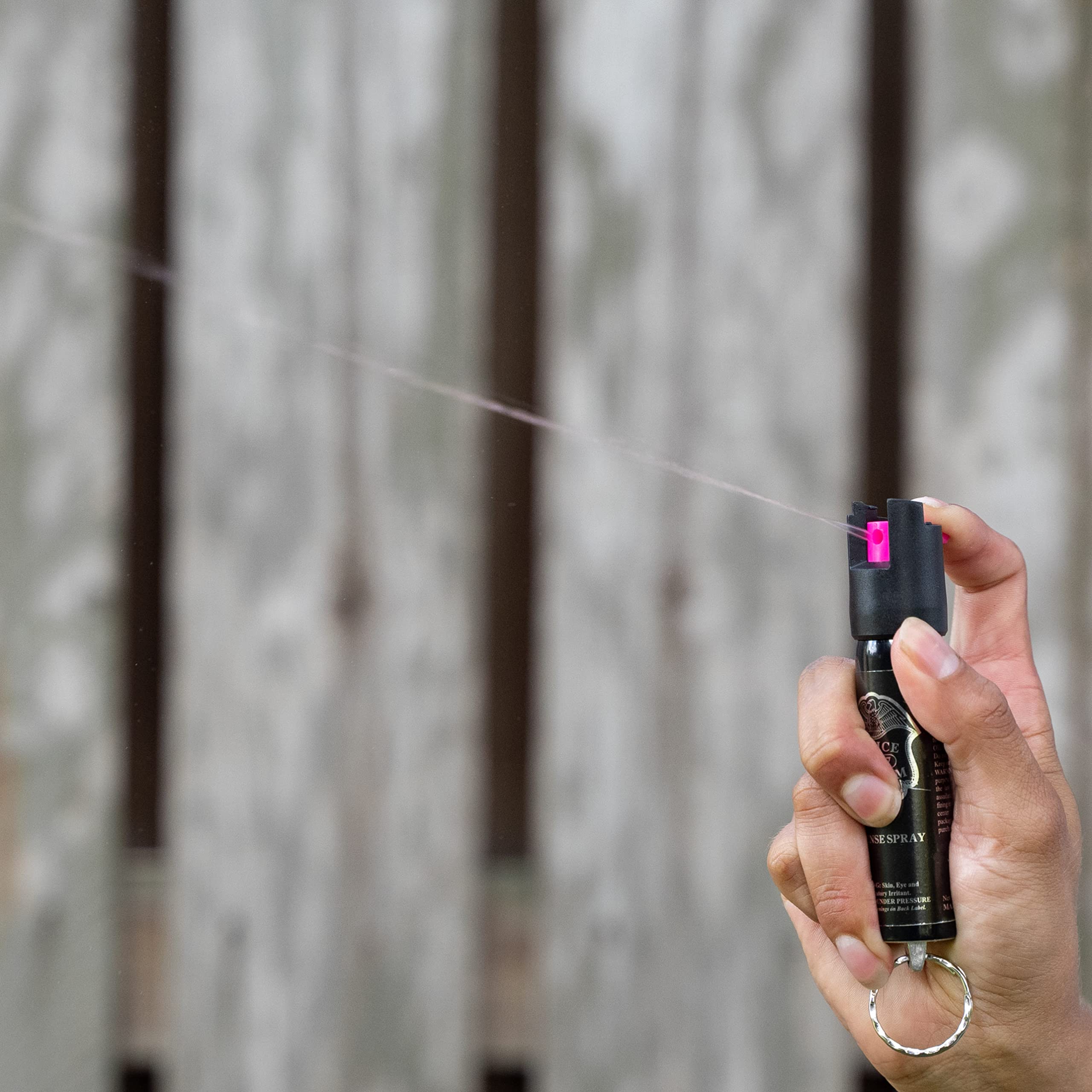 POLICE MAGNUM Pepper Spray Self Defense Security- Made in The USA - 3/4 Ounce Twist Lock (2 Pack .75 Hot Pink Keyrings)