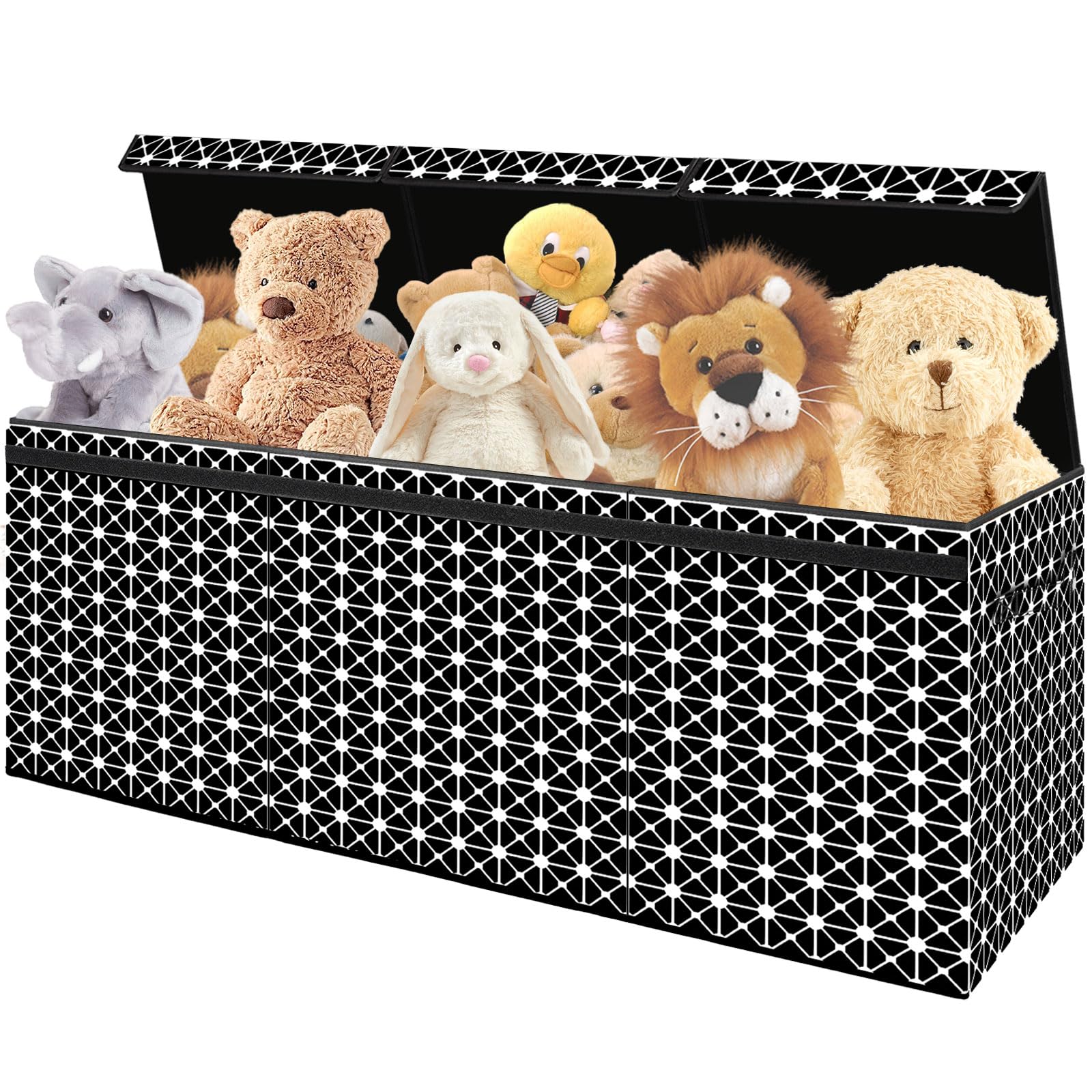 Vilucks Large Toy Box Chest, Toy Chest for Boys, Collapsible Sturdy Toy Storage Organizer with Lid, Foldable Boxes Bins Baskets for Kids, Boys, Girls, Nursery, Playroom, Closet (Dinosaur)