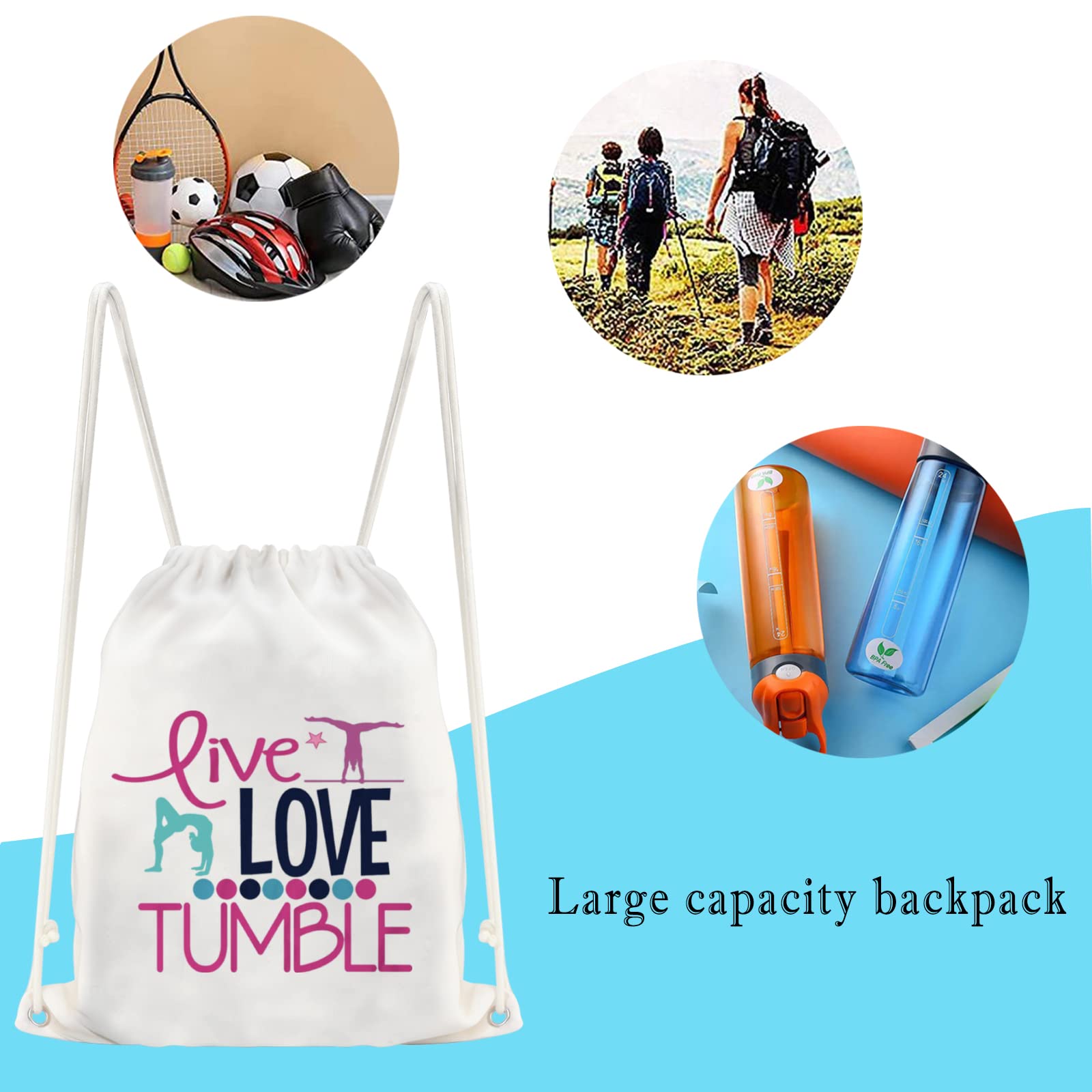 WCGXKO Gymnast Backpack Gymnastics Gift live Love Tumble Backpack For Gymnastics Class Gymnasts Teams Coaches Gift (TUMBLE Backpack)