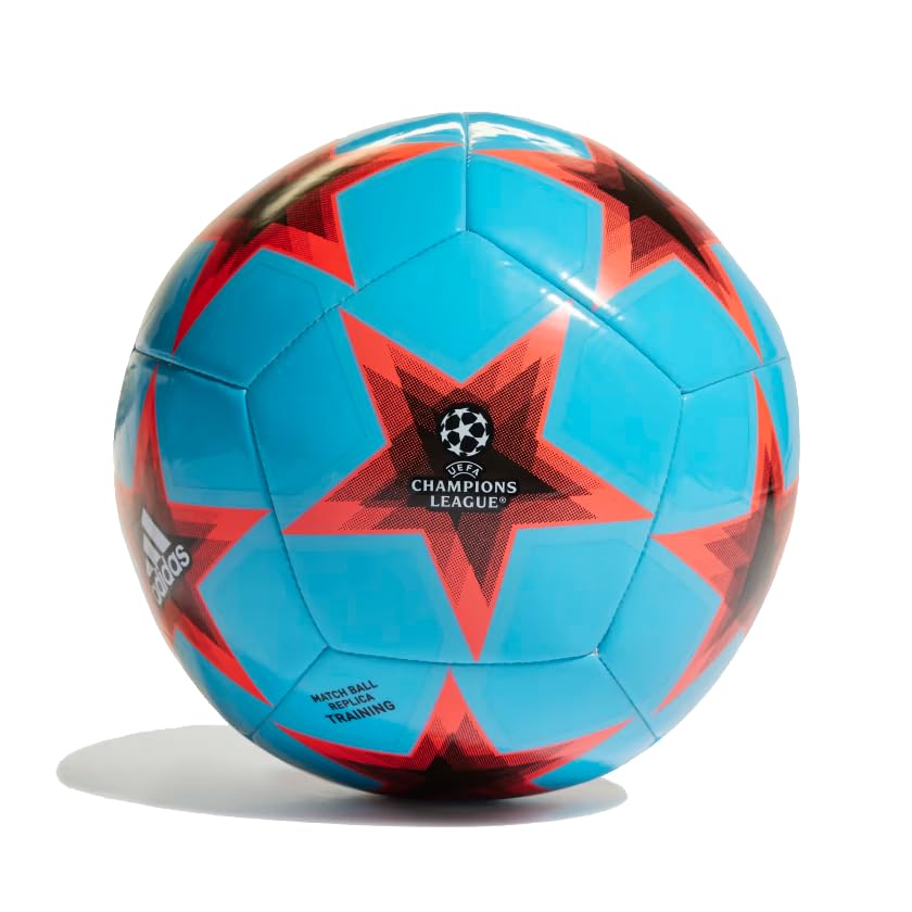 Unisex-Adult UCL Club Ball Bright Cyan/Black/Solar Red/White 5