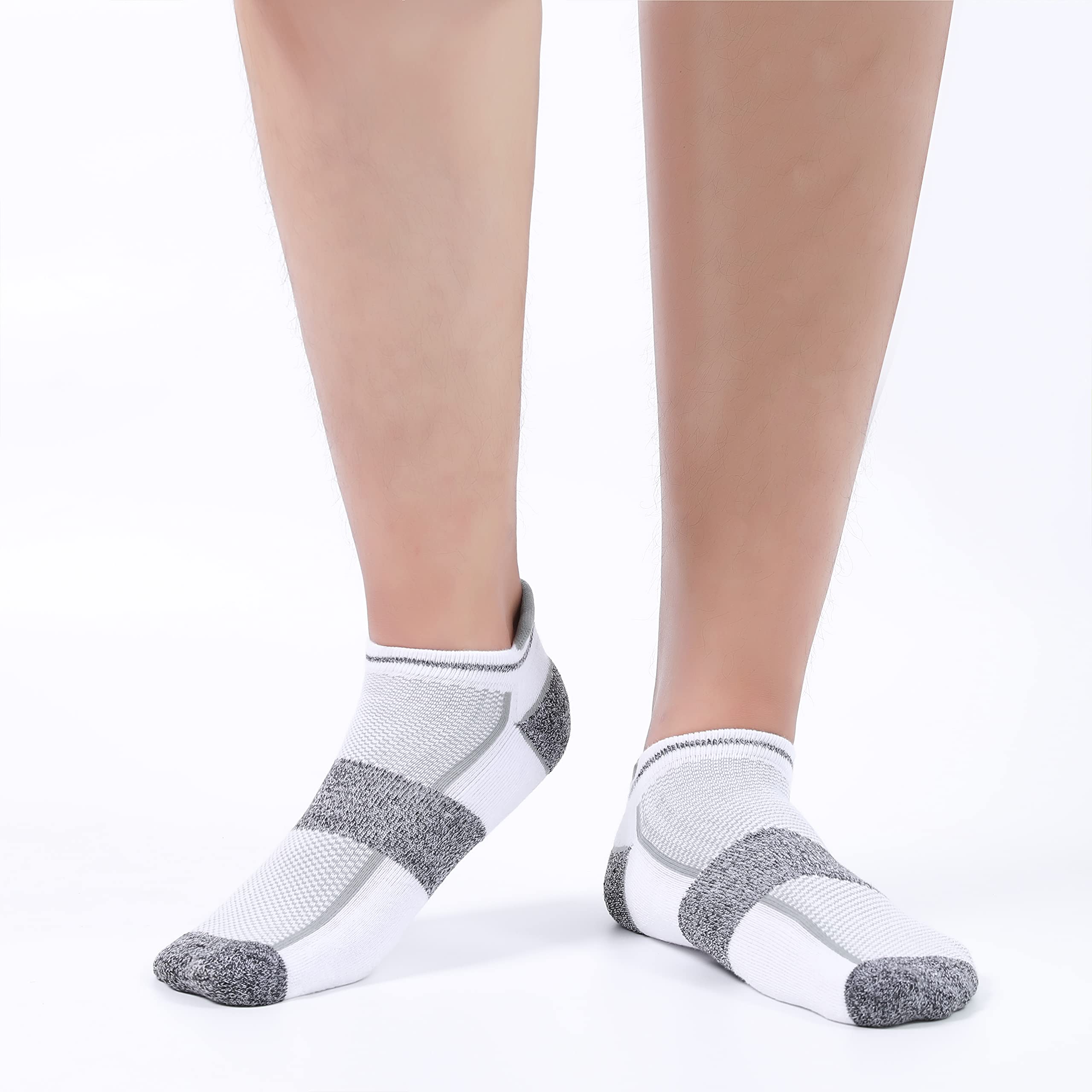 Soxrusuit Men's Athletic Running Socks 6 Pairs Thick Cushion Ankle Socks for Men Sport Low Cut Socks 10-12