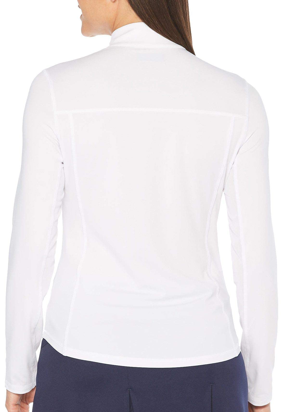 PGA TOUR Women's 1/4 Zip Long Sleeve Sun Protection Golf Shirt, Bright White, Small