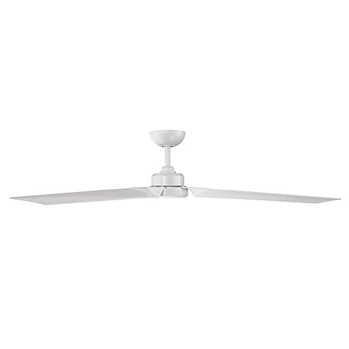 Roboto Smart Indoor and Outdoor 3-Blade Ceiling Fan 62in Matte White with Remote Control works with Alexa, Google Assistant, Samsung Things, and iOS or Android App