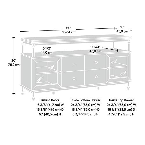 Sauder Canal Street Entertainment Credenza, For TV's up to 60", Northern Oak Finish
