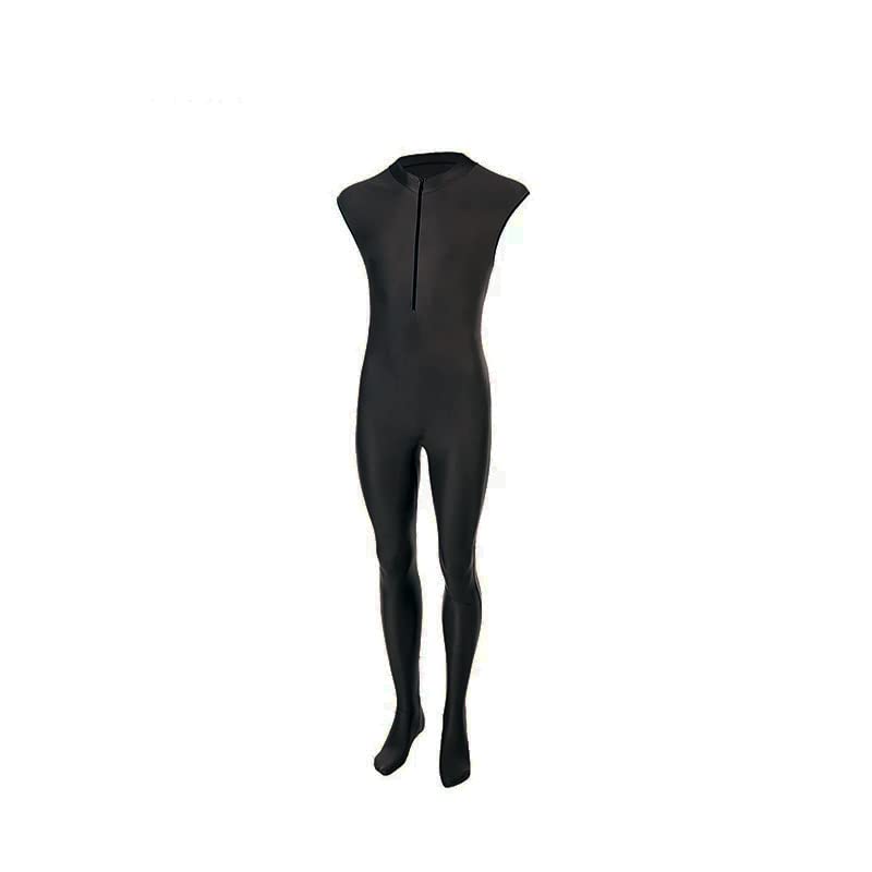 WENDYWU Men's Zip-front Biketard Full Body Footed Tight Cap Sleeve Dance Unitard Bodysuit Ballet Gym Leotards Dancewear (XL, Cappuccino)