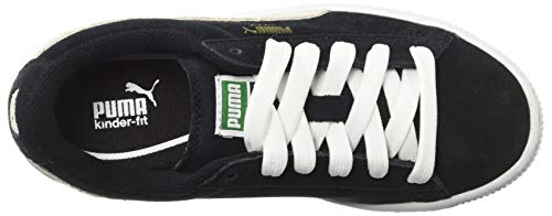 PUMA Suede Junior Sneaker (Little Kid/Big Kid) , Black/White, 7 M US Big Kid