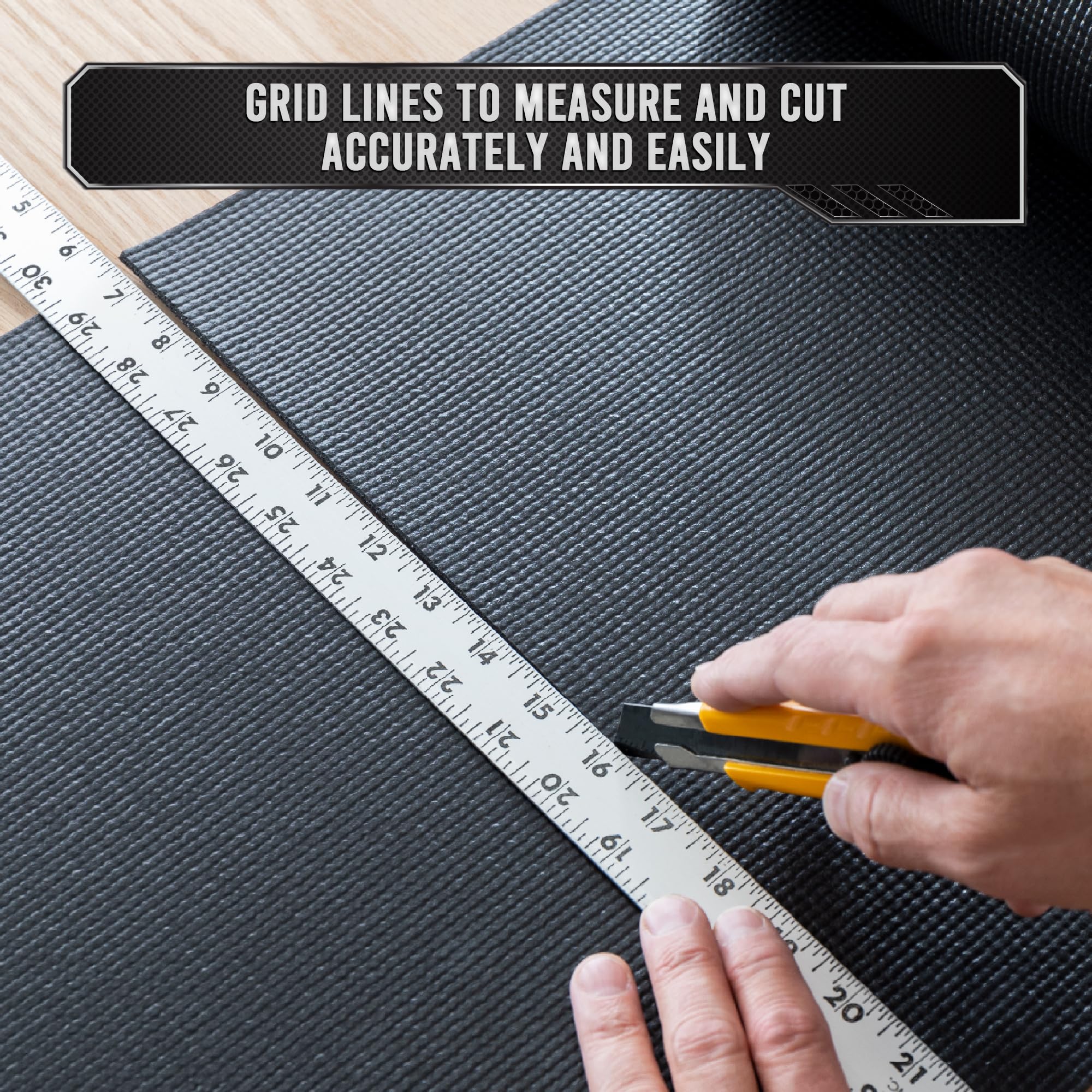 Precision Defined Professional Grade Tool Box Liner, 18" x 24 ft, Black | Tool Box Drawer Liner, Shelf Liner Non Slip Mat, Thick Cabinet Shelf Liner, Toolbox Drawer Liner