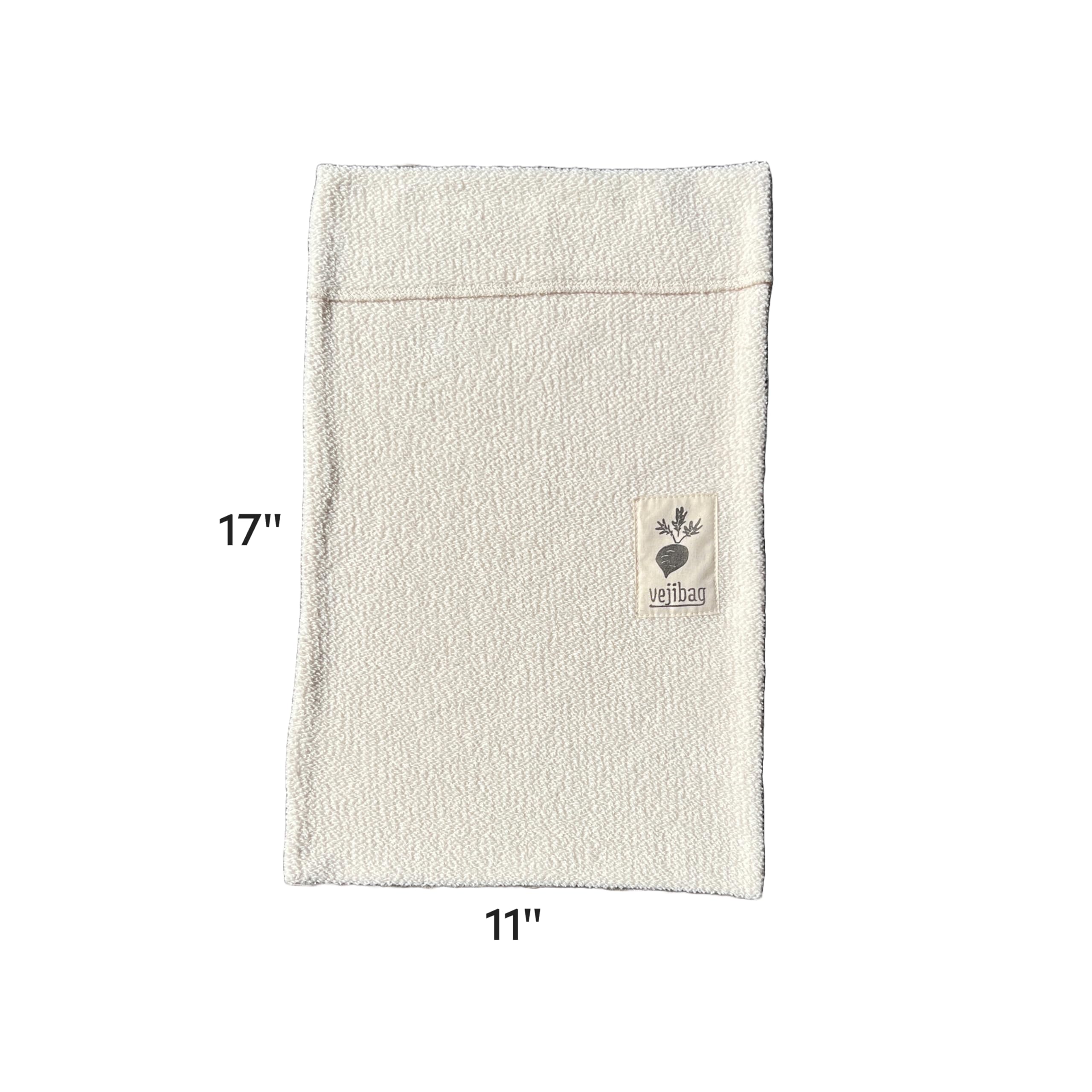 VEJIBAG Large | Certified Organic Cotton Vegetable Crisper Bags | Produce Bags to Keep Lettuce & Veggies Fresh | Reusable, Eco-Friendly, Biodegradable, Machine Washable/Dryable | Made in USA