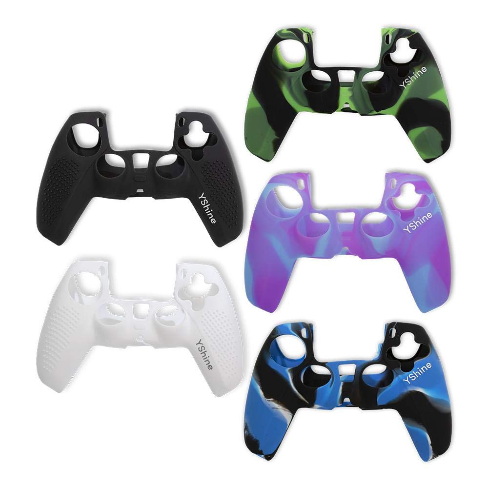 Silicone Controller Skin (2-Pack), YShine Anti-Slip Protector Case Compatible with PS5 Controller Skins Grip Cover for Ps5 Controller - White