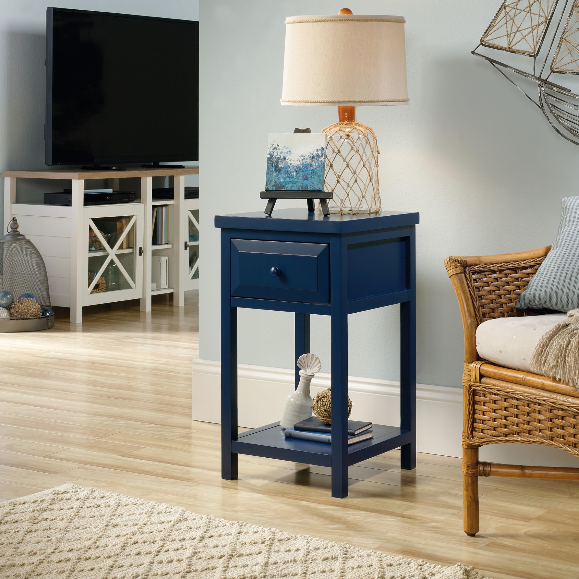 Sauder Cottage Road Side Table, Indigo Blue finish