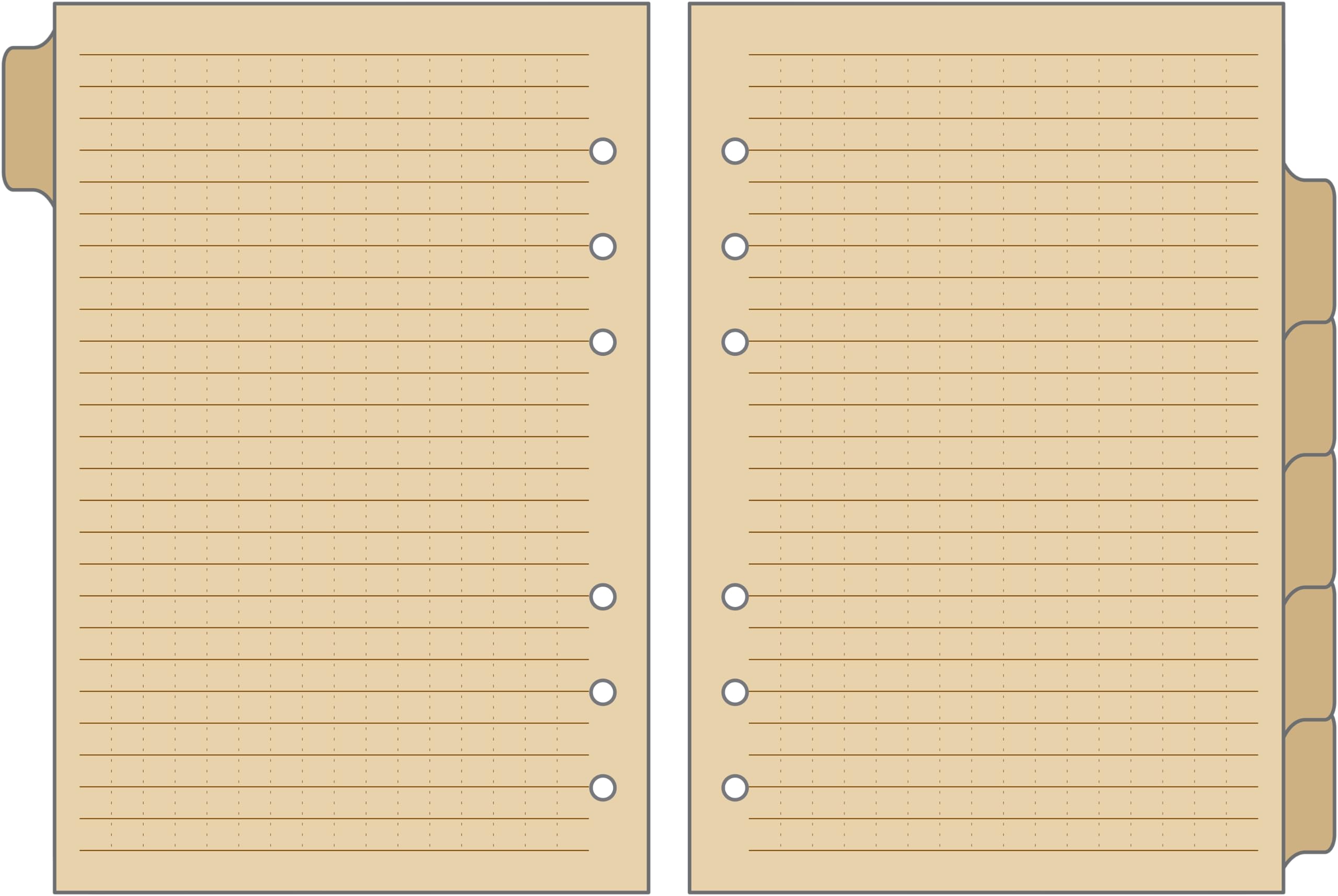 Rite in the Rain 2024 Dated Weekly Loose Leaf Calendar Set, 5β x 7β, Tan Sheets, 365 Days (No. PL2024W)