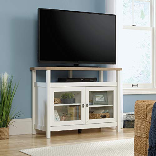 Sauder Cottage Road Entertainment Stand, For TV's up to 42", Soft White finish
