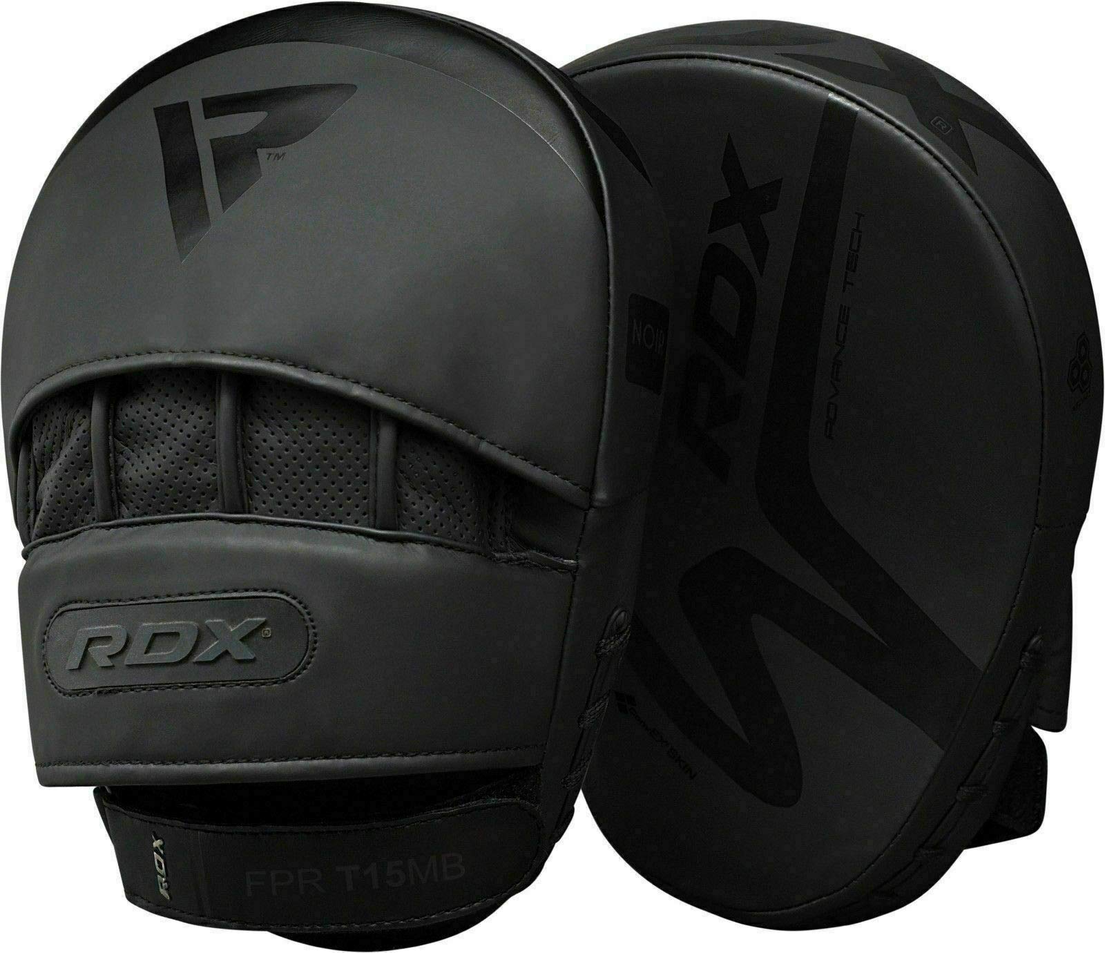 RDX Boxing Pads and Bag Gloves Set, Convex Skin Leather Hook and Jab Target Focus with Punch Mitts, Hand Strike Shield for Muay Thai, Boxercise, Kickboxing, Martial Arts, Karate, MMA Training